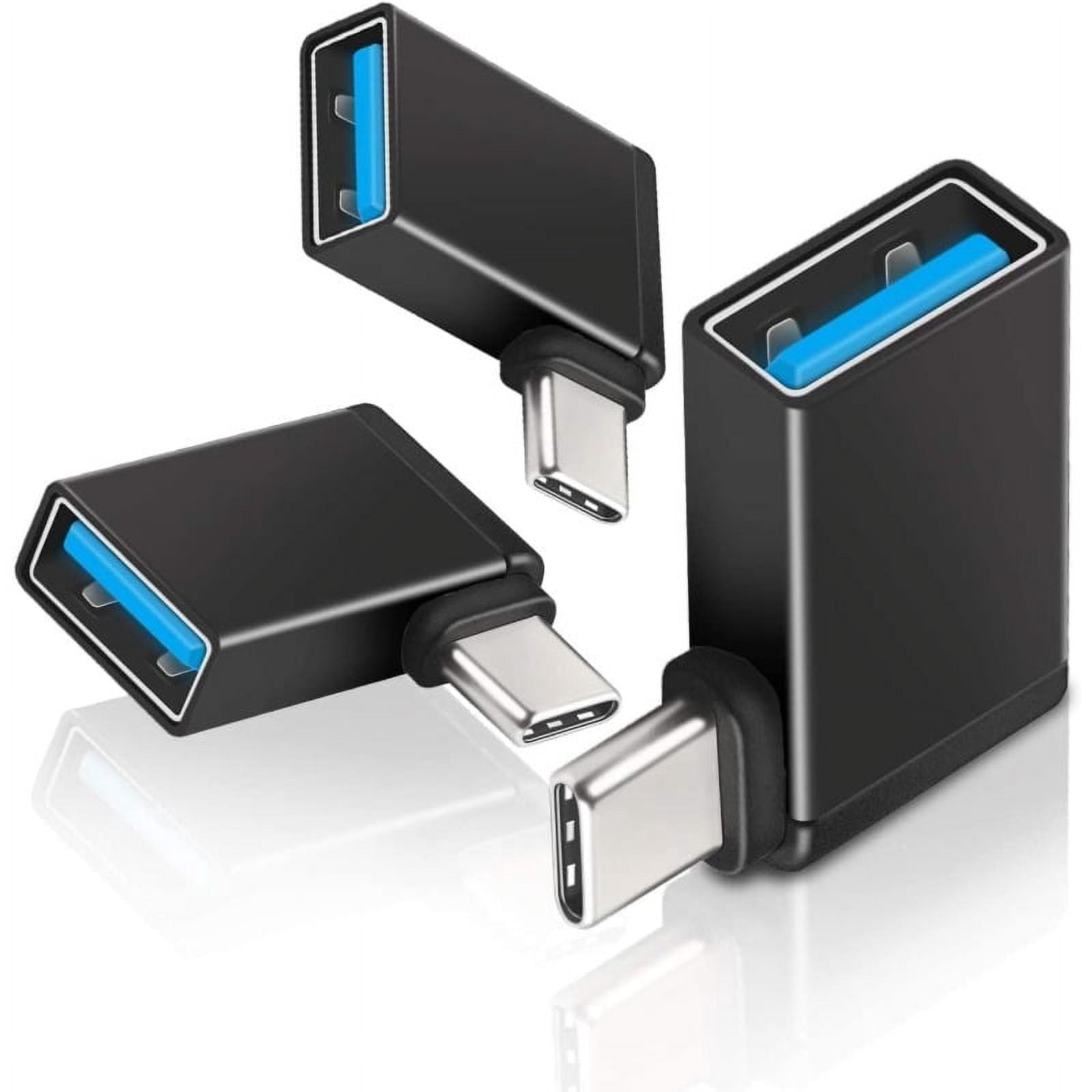 Right Angle USB C To USB Adapter (3 Pack), 90 Degree Type C Male To USB ...