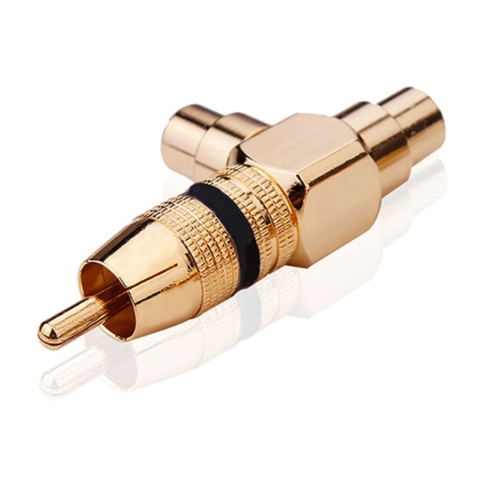 Right Angled 1 Male To 2RCA Female Gold Plated Connector 90 Degree ...