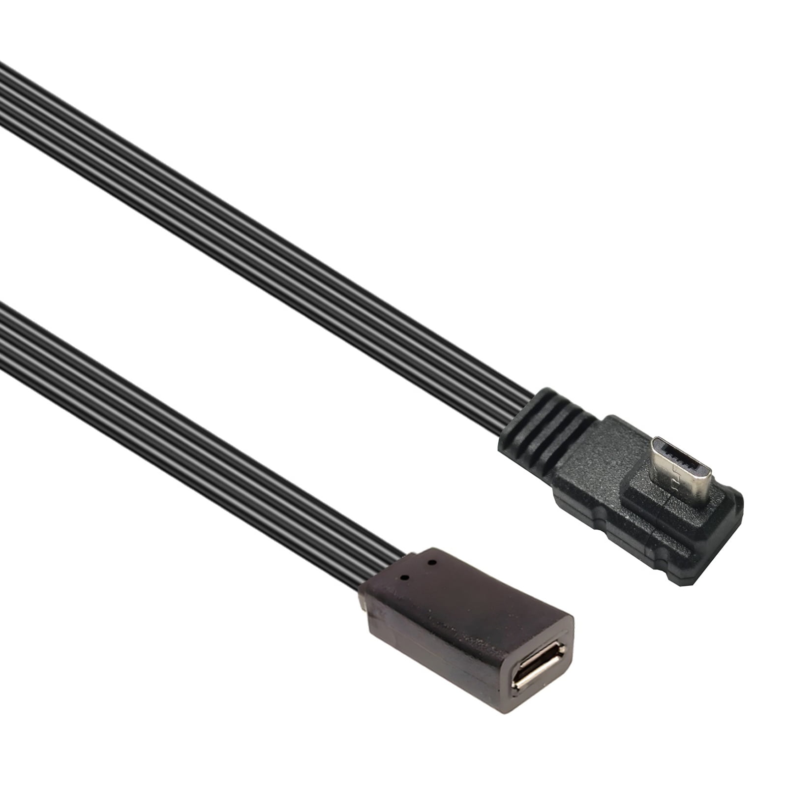 Right Angled Microed USB Male To Female Extension Cable Flat Flexible ...