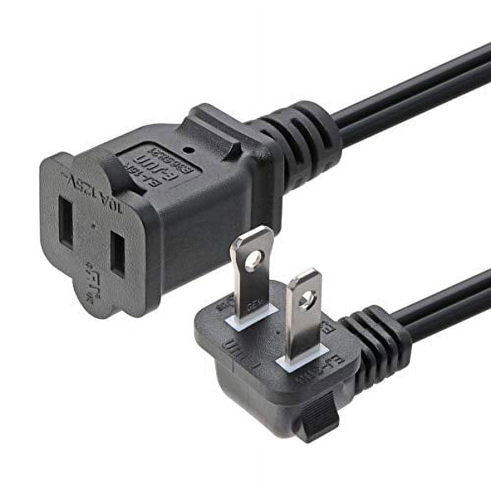 Right Angled Polarized US 2-Prong Male-Female Extension Power Cord ...