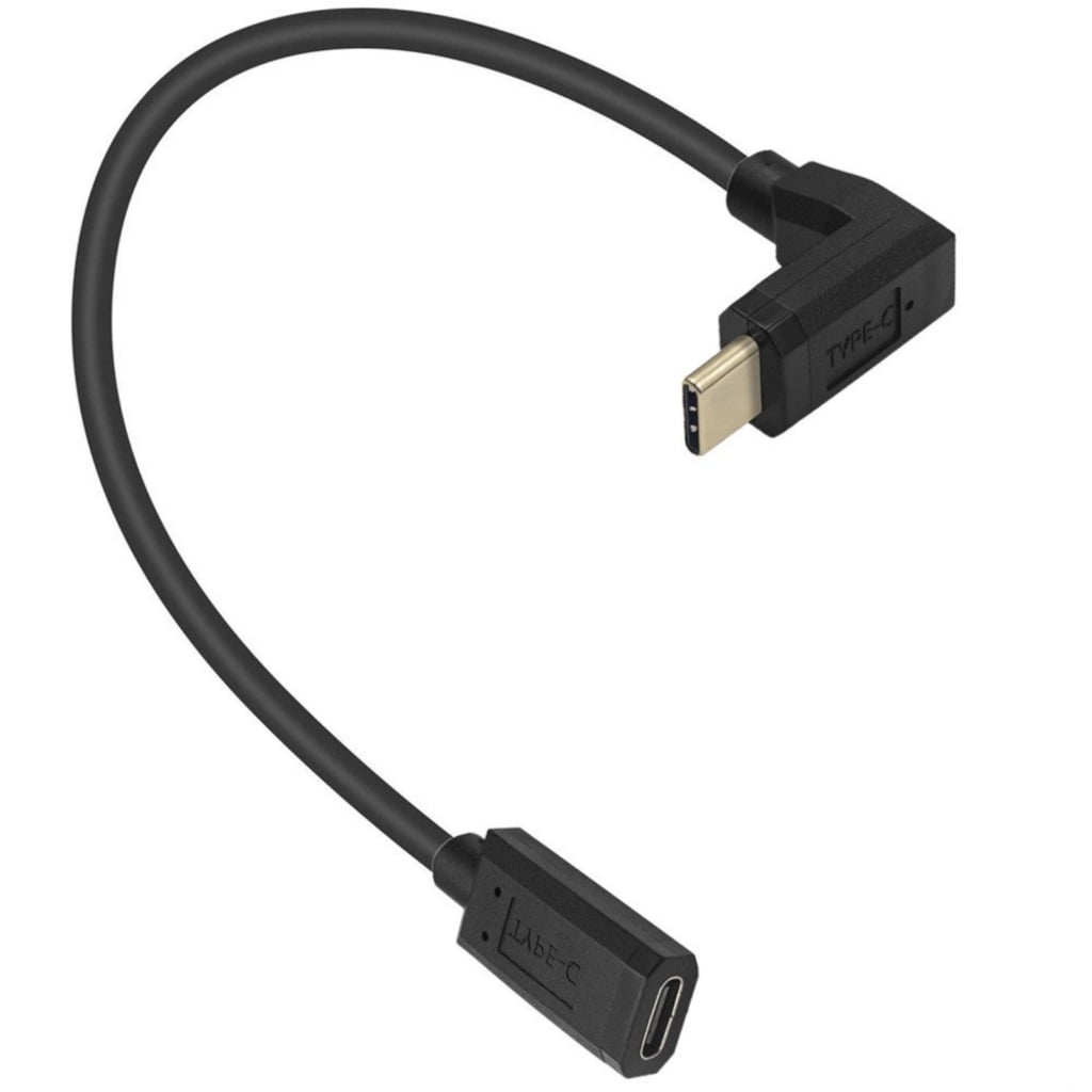 Right Angled Type C Cable Male to Female Fast Charging Cord 10Gbps Data ...