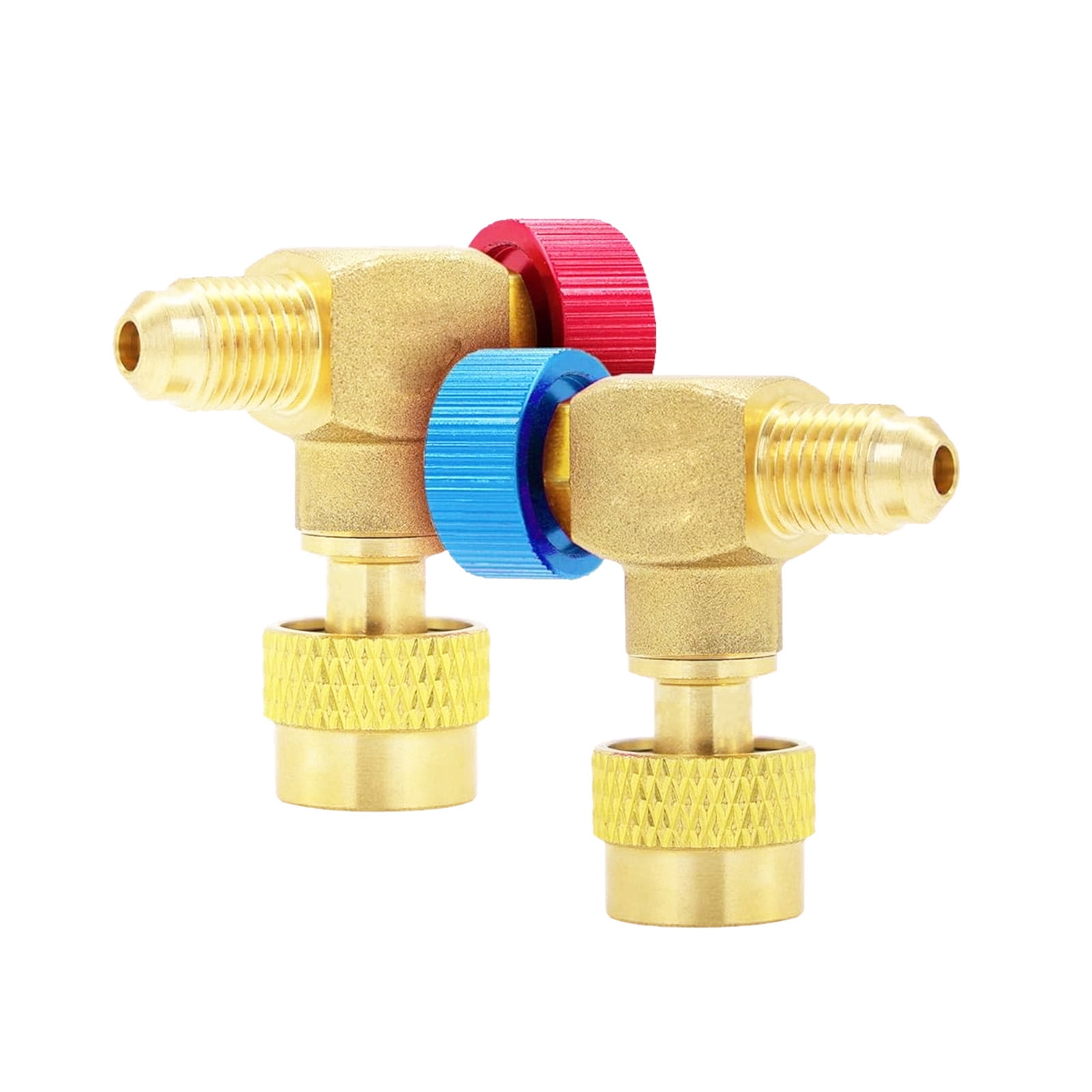 Right Angles HVAC Charging Valves Brass Construction R22 32 R410A ...