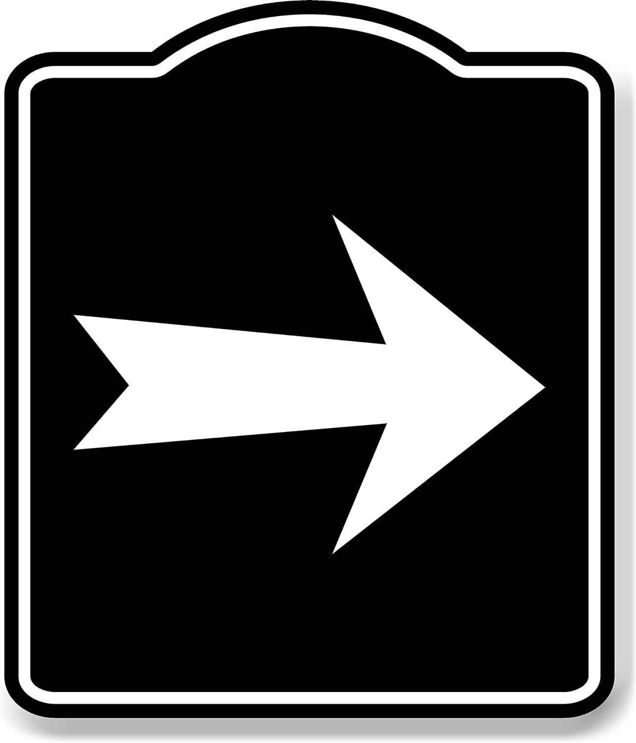 Right Arrow Directional BLACK Aluminum Composite Sign, 20"x24 ...