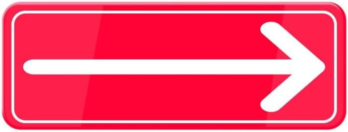 Right Arrow Sign W/Adhesive Back - Durable And Wipe Clean Plastic Sign ...