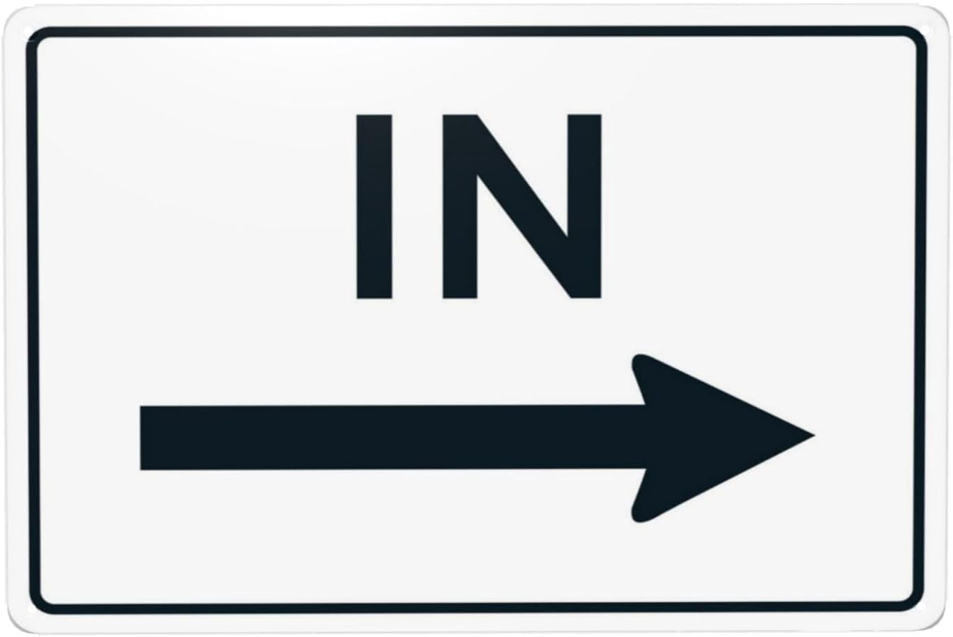 Right Arrow With In Metal Signs, Cautions Security Tin Sign, Safety ...