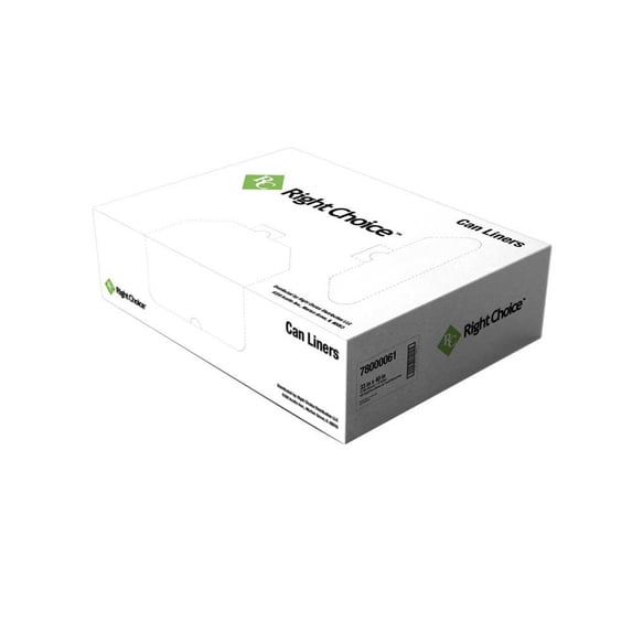 Right Choice Natural 12 Mic HDPE 33 Gallon Coreless Roll Can Liner, 33 ...
