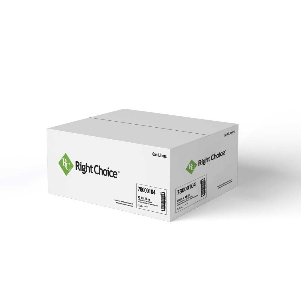 Right Choice Natural 22 Mic HDPE 40/45-Gallon Coreless Roll Can Liner ...