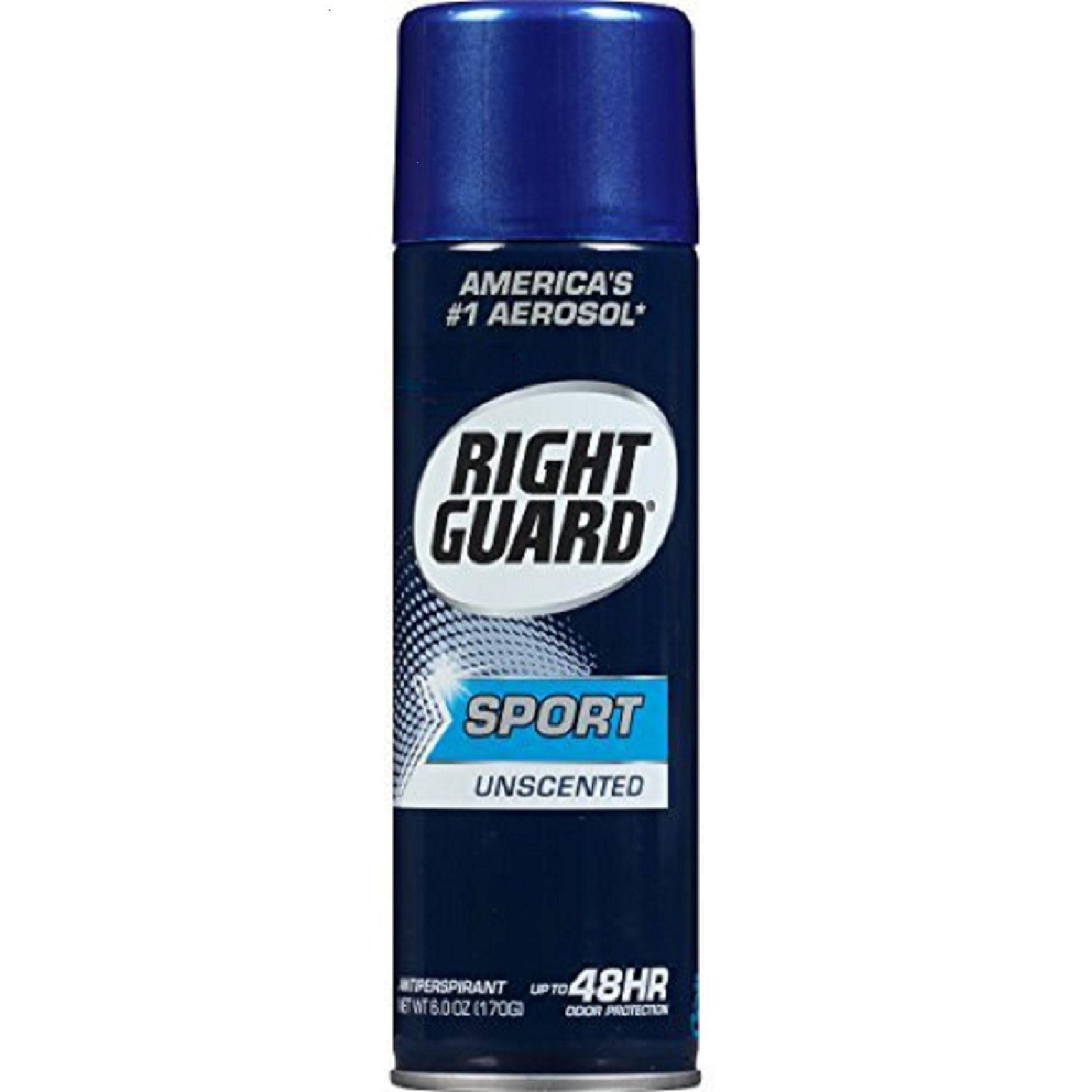 Right Guard Sport Antiperspirant Deodorant Aerosol Spray, Unscented, 6 ...