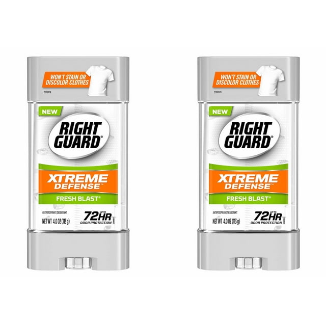 Right Guard Xtreme Defense 5 Antiperspirant Deodorant Gel, Fresh Blast ...