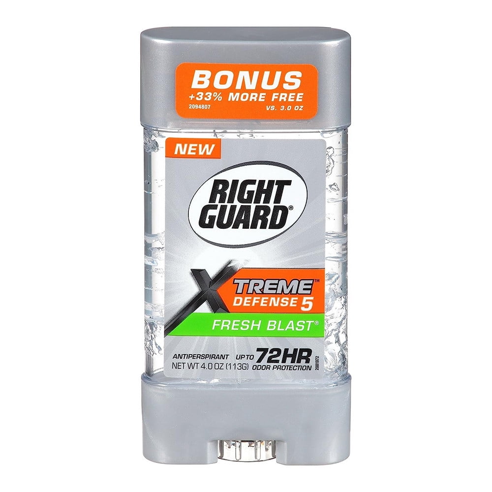 Right Guard Xtreme Defense 5 Antiperspirant Deodorant, Fresh Blast, 4 ...