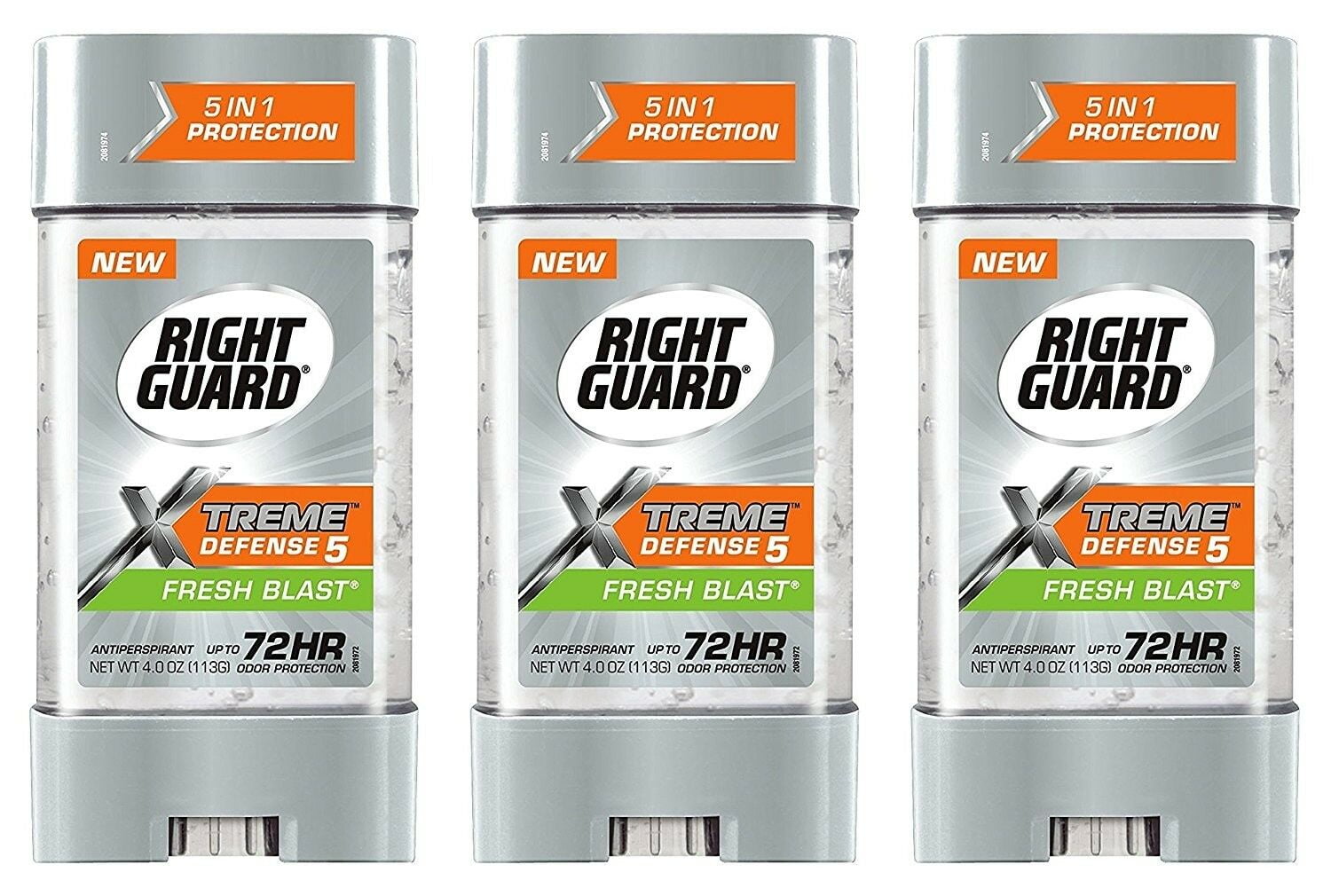Right Guard Xtreme Defense 5 Antiperspirant Gel Fresh Blast 4 oz, 3 ...