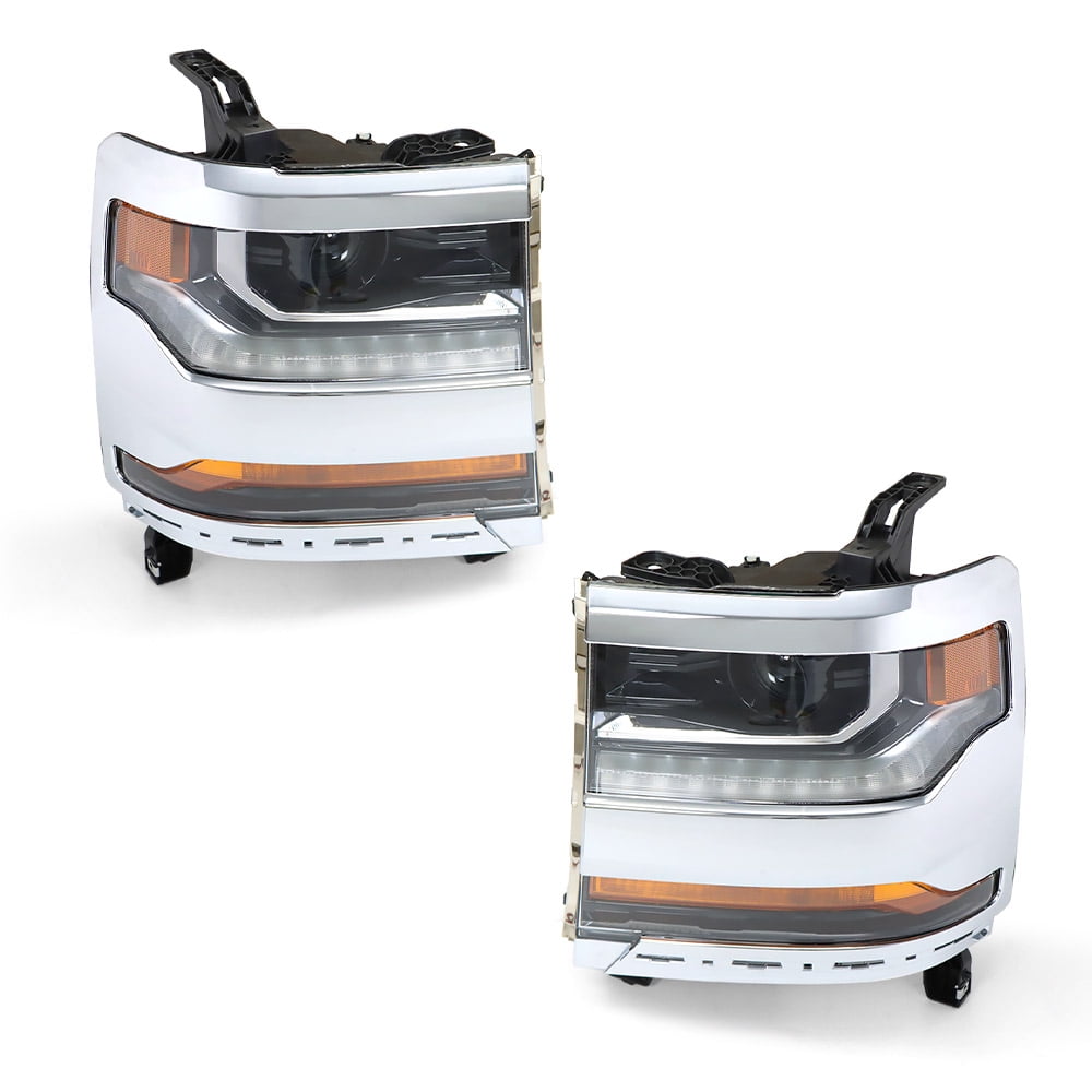 Right&Left Headlight For 2016-2018 Chevy Silverado 1500 HID/Xenon w ...