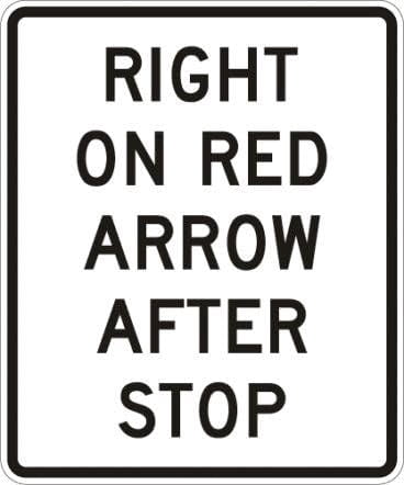 Right (Left) On Red Arrow After Stop Sign Regulatory Traffic Signs ...