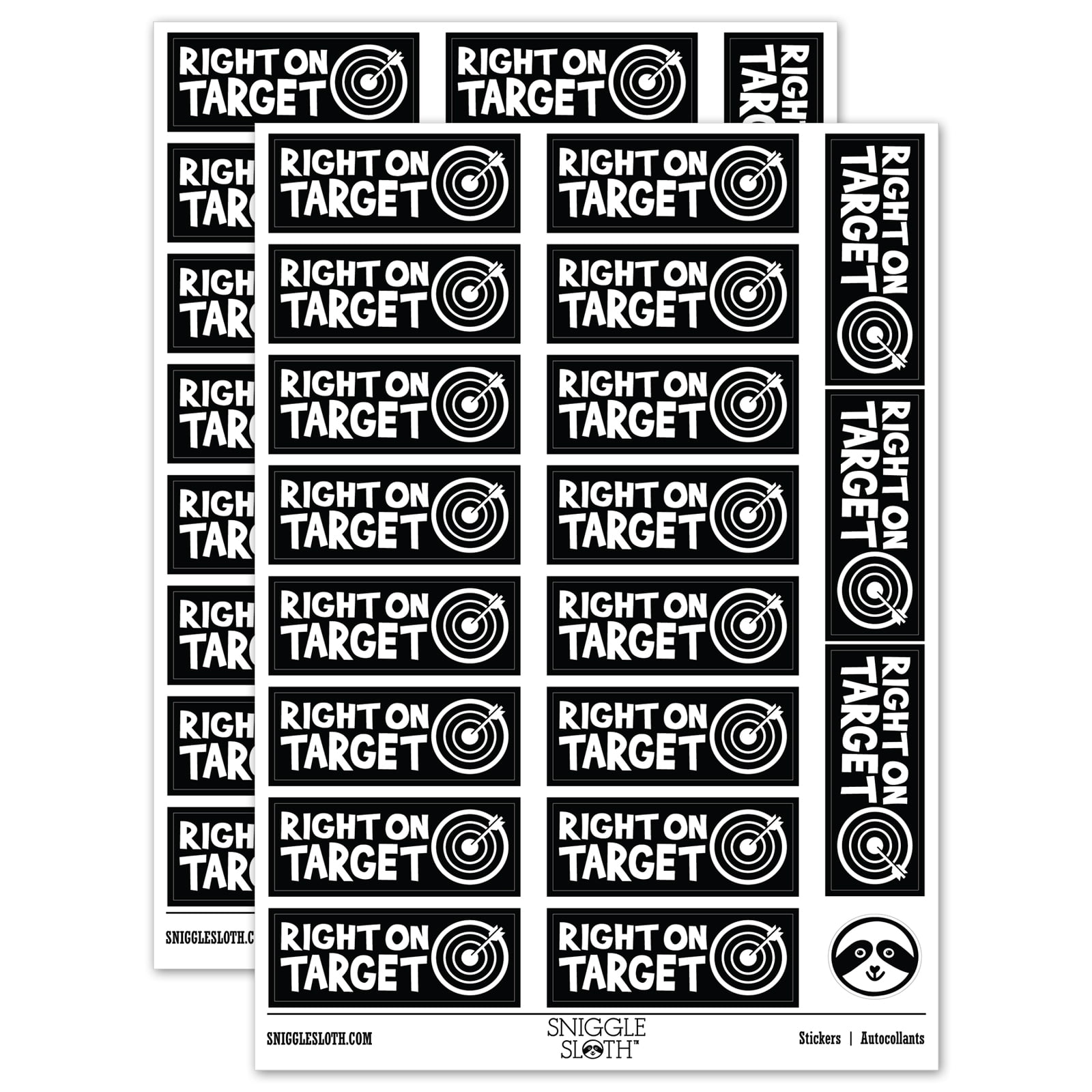 Right On Target Teacher Student School Sticker Set - Black - Gloss ...