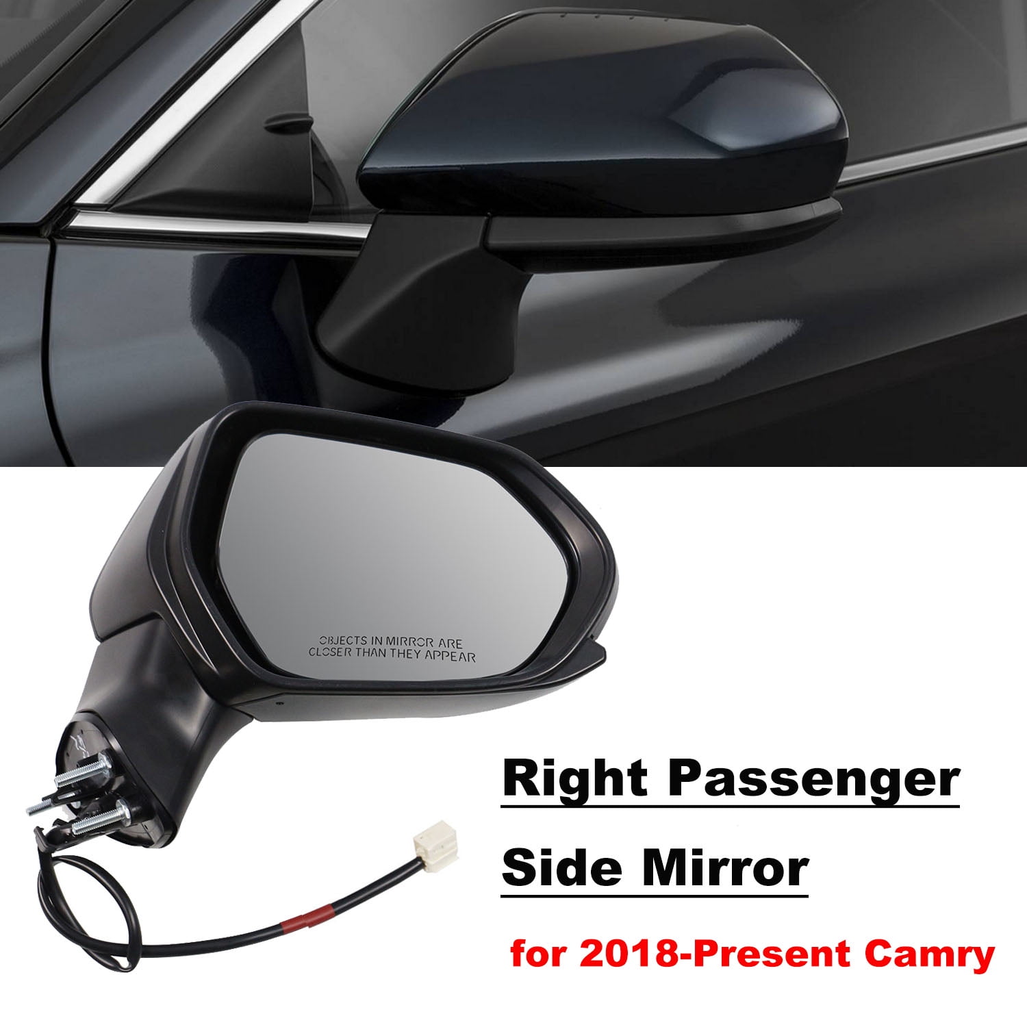 Right Passenger Side Mirror for 2018-2024 Toyota Camry Power Non-heated ...