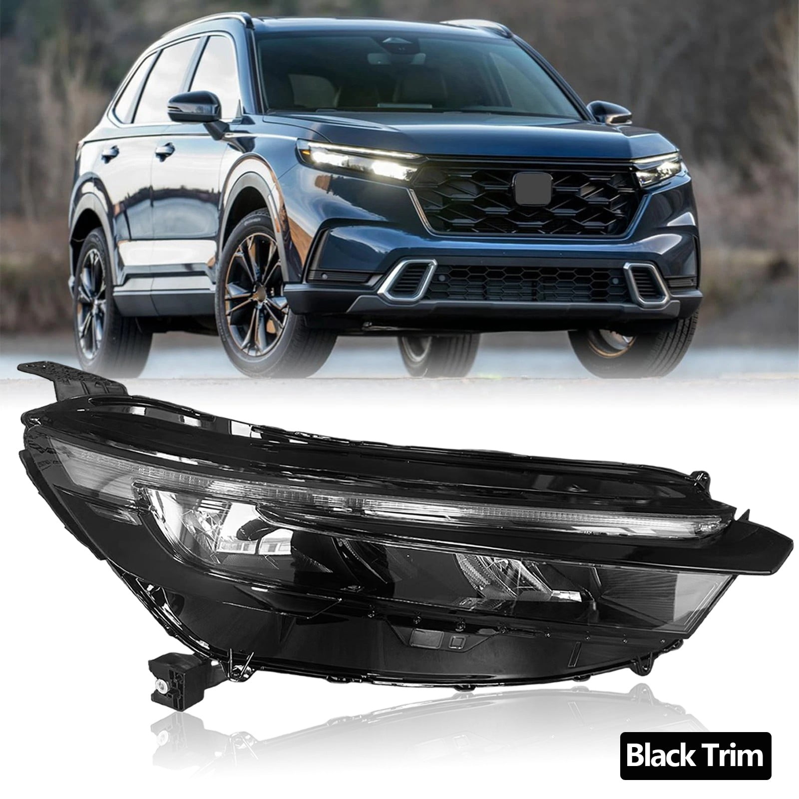 Right Passenger side Full LED Headlight Black Trim For 2023-2026 Honda ...
