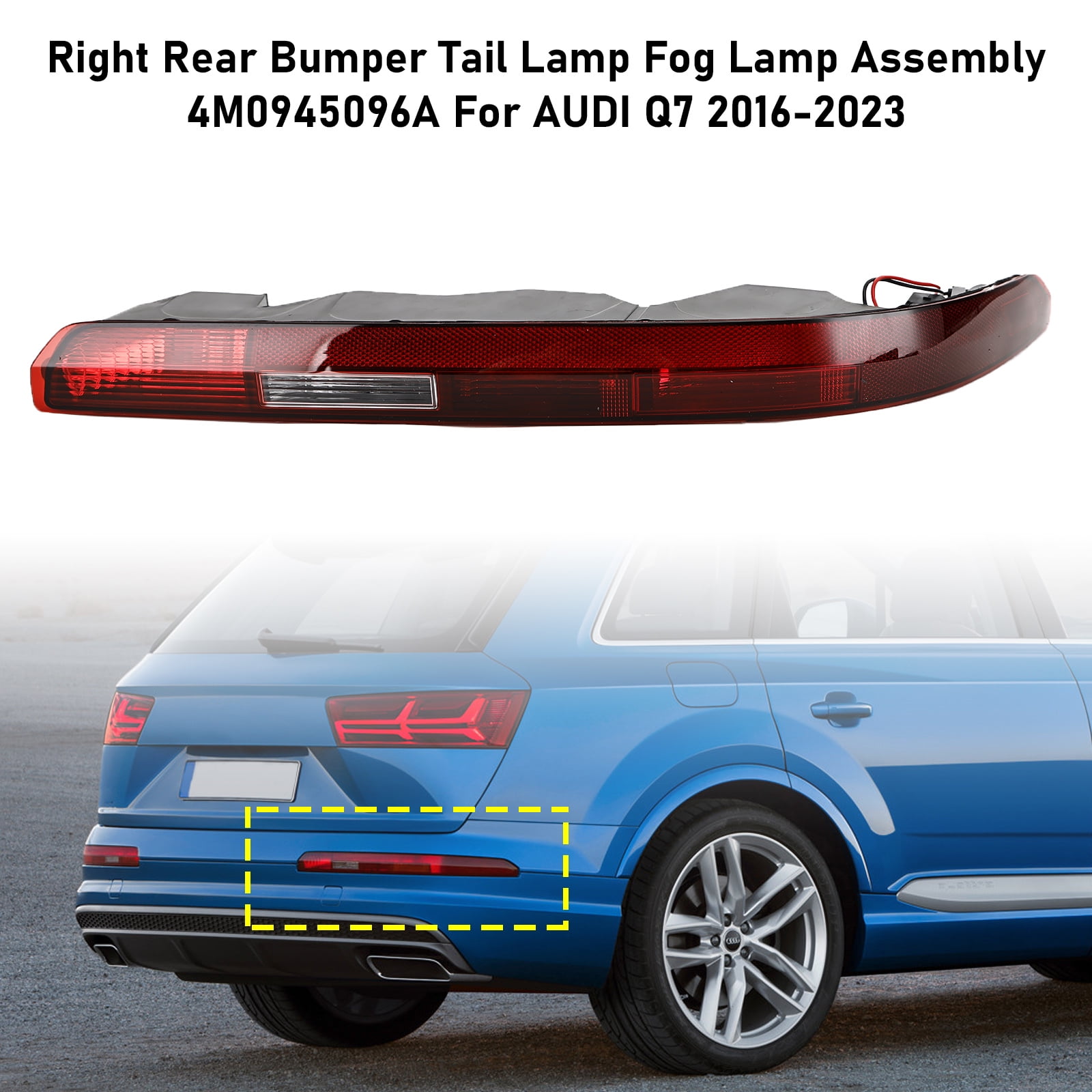 Right Rear Bumper Tail Lamp Fog Lamp Assembly 4M0945096A For AUDI Q7 ...