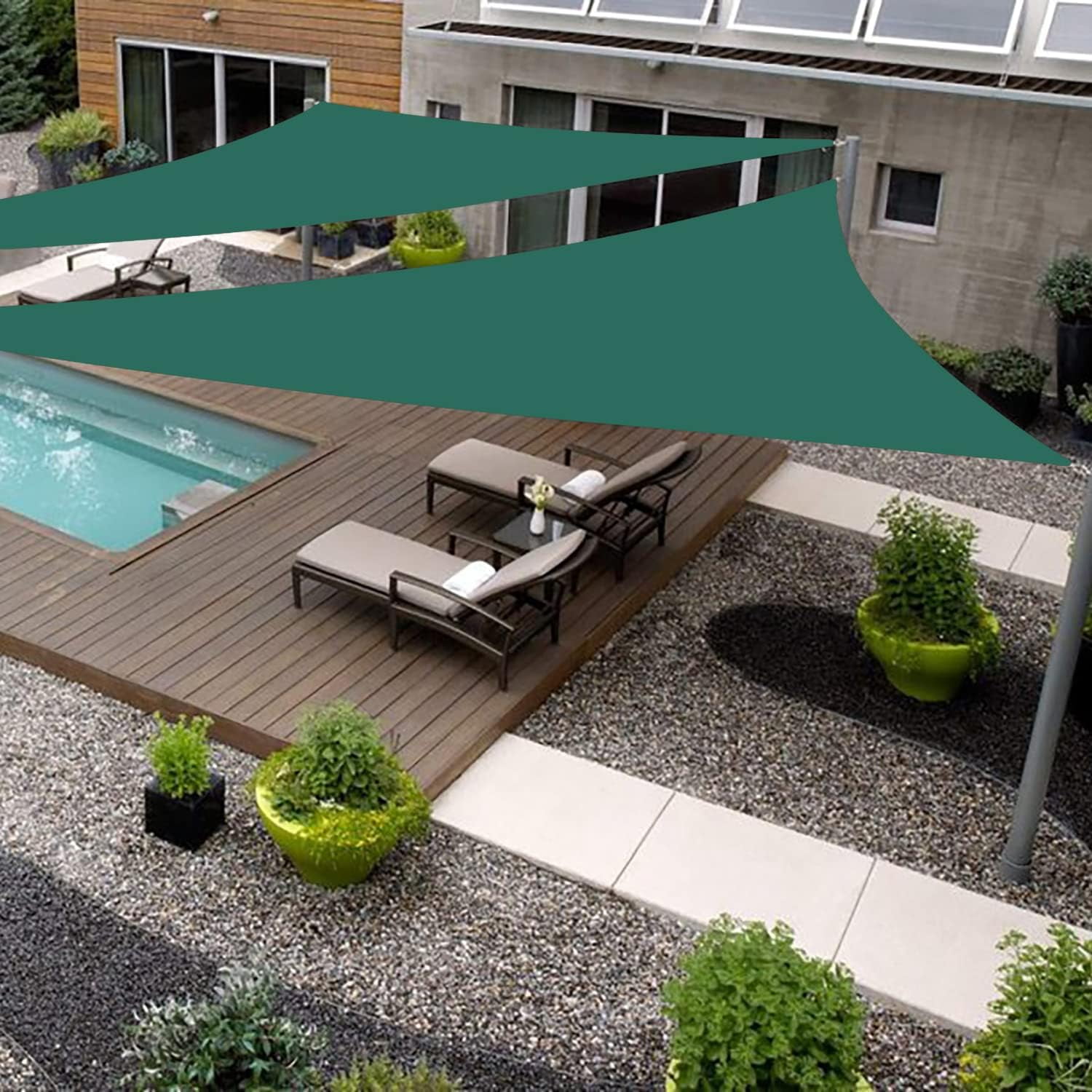 Right Triangle 11' x 17' x 20.2' Green Sun Shade Sail Canopy Awning for ...