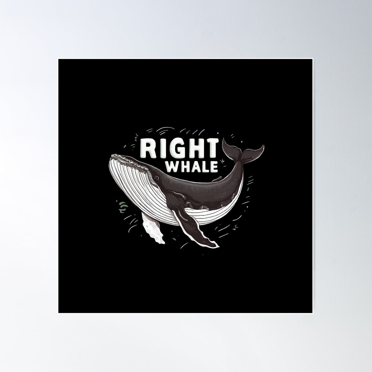 Right Whale Poster Wall Art, Modern Wall Decor For Living Room Bedroom ...