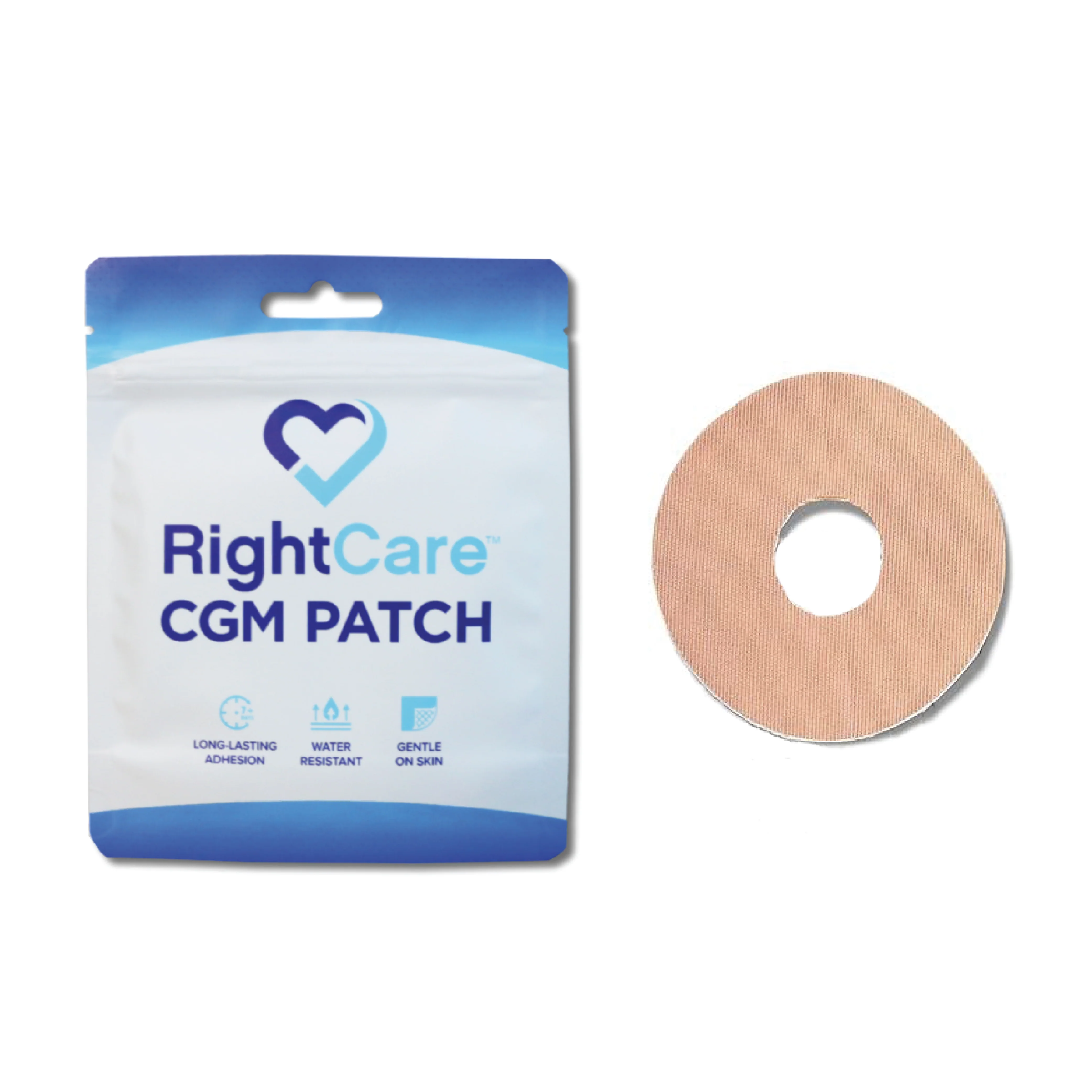 RightCare CGM Adhesive Patch for Dexcom G7, Uncovered Circle, Tan, 25 ...