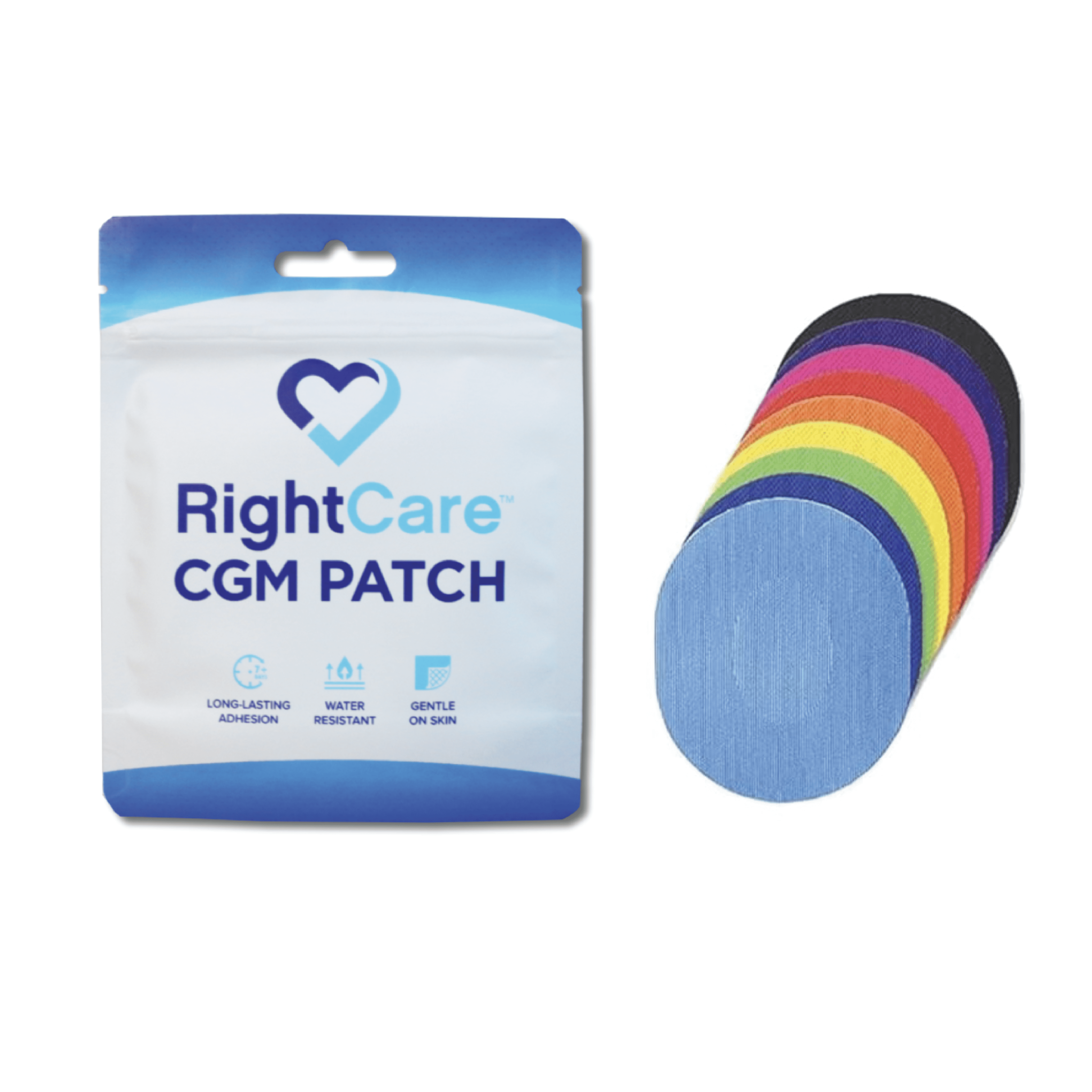 RightCare Universal CGM Patch Bag of 25, Hypoallergenic, Breathable ...