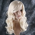 RightOn Blonde Wig Long Curly Wavy Blonde Hair Wig Blonde Wig for Women ...
