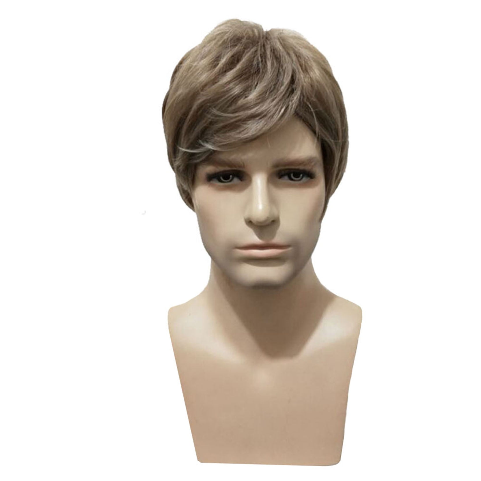 RightOn Men Wig Blonde Wig Men Short Straight Wig Ash Blonde Wig ...