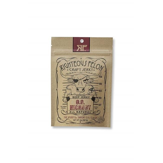 Righteous Felon Craft Jerky 2 oz Hickory Beef Jerky - Walmart.com