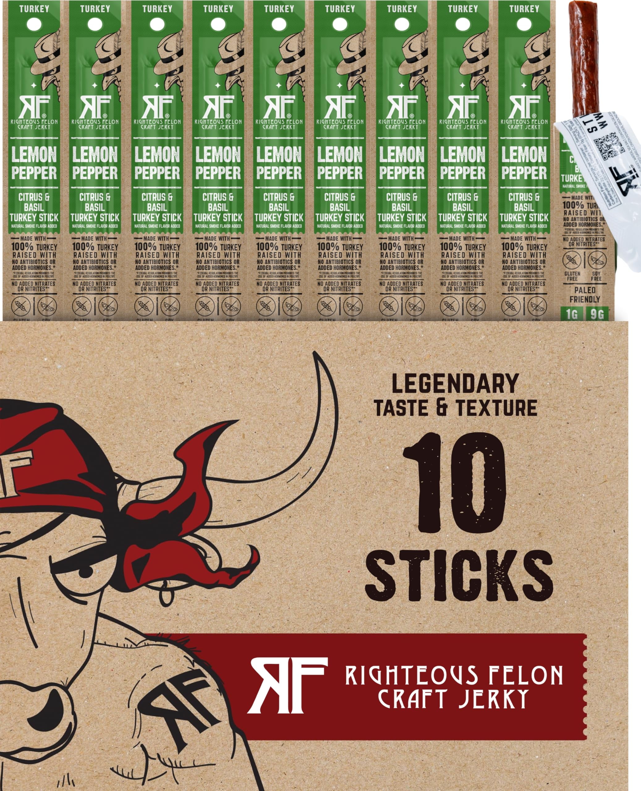 Righteous Felon Meat Sticks BCF26 | 100% Turkey Sticks | Free & Keto ...