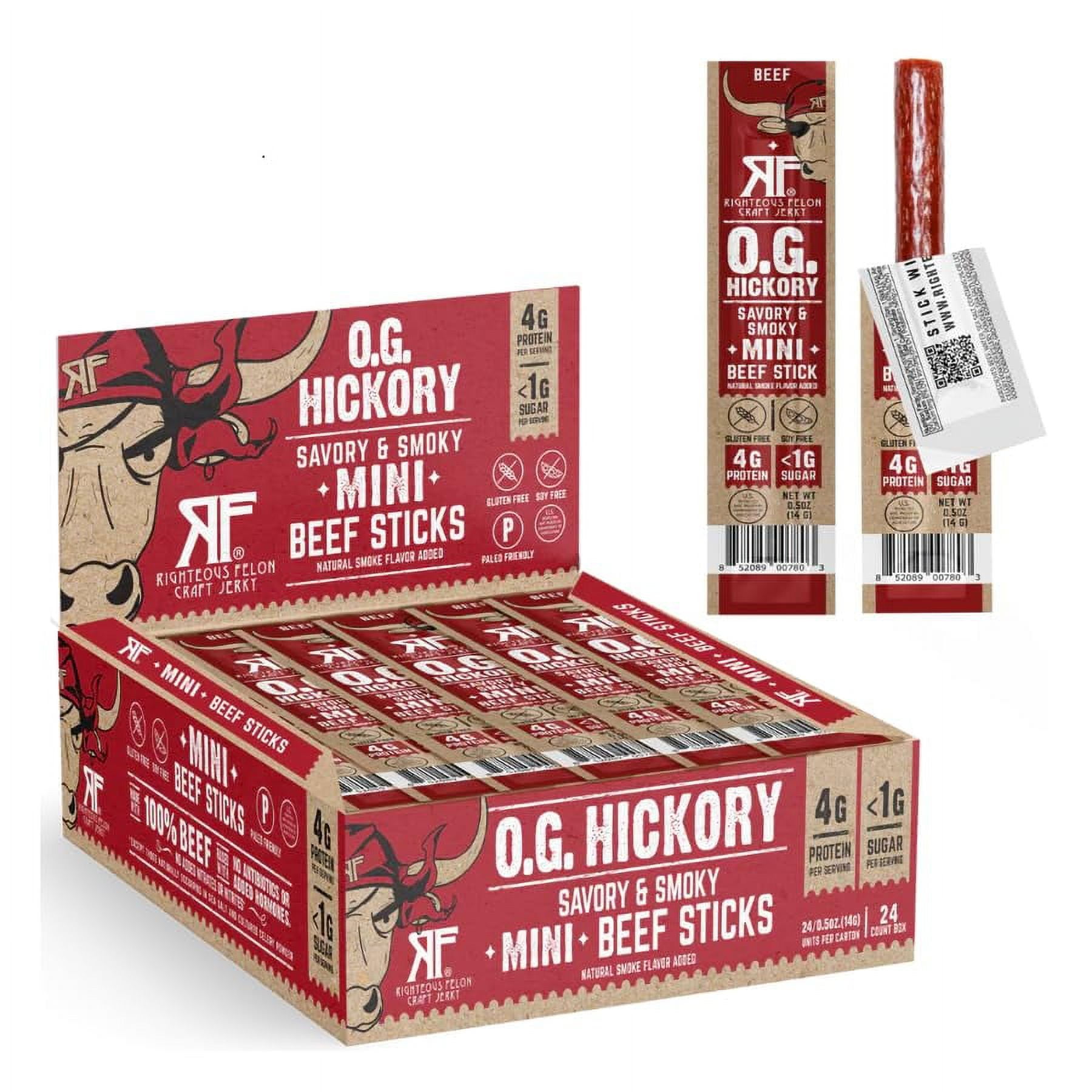 Righteous Felon Meat Sticks ESF27 Minis | 100% Beef Gluten Free Meat ...