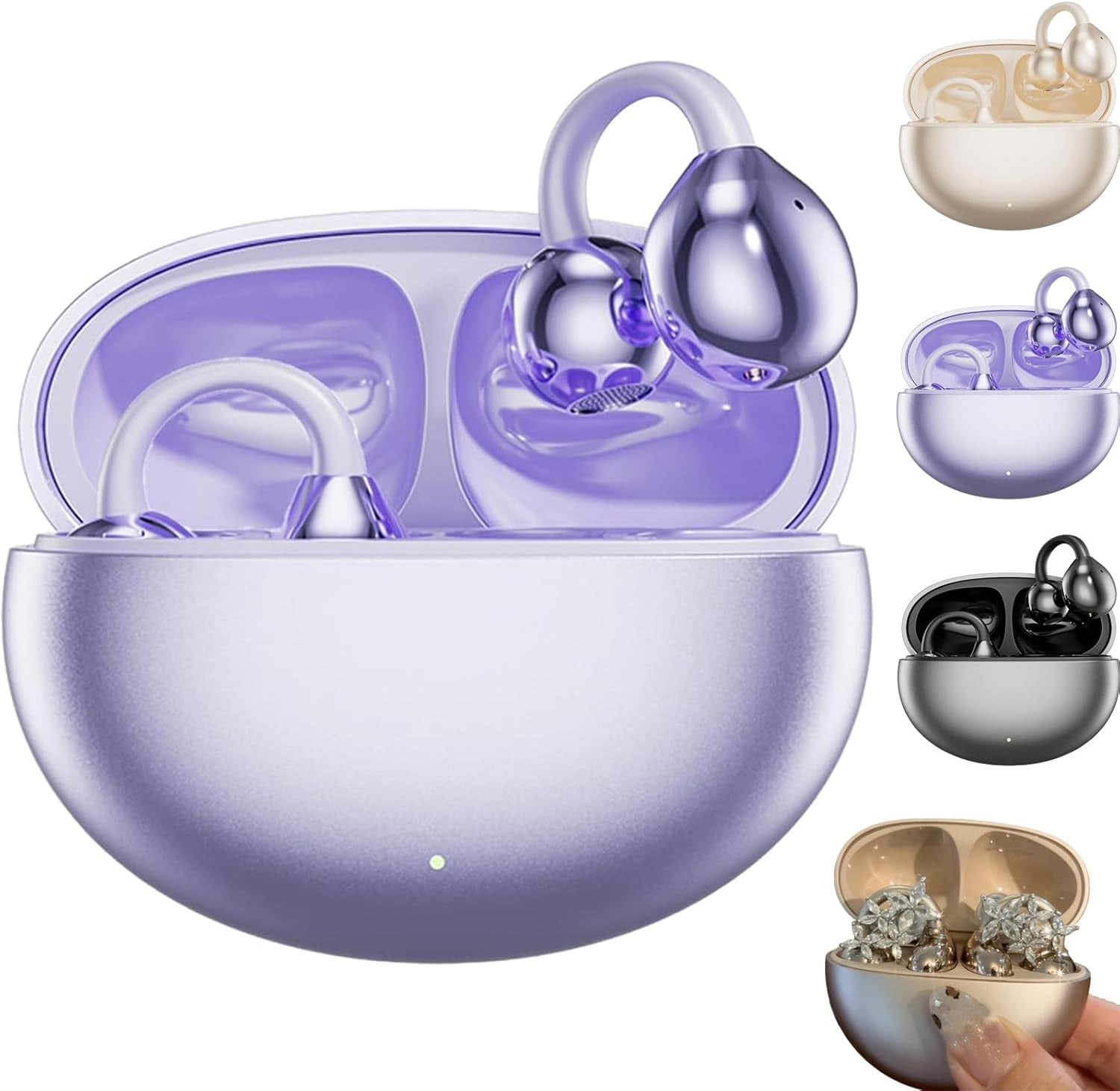 Rightfavour Earbuds,Ai Translation Wireless Bluetooth Earphones, Noise Cancelling Ear Clips with ...