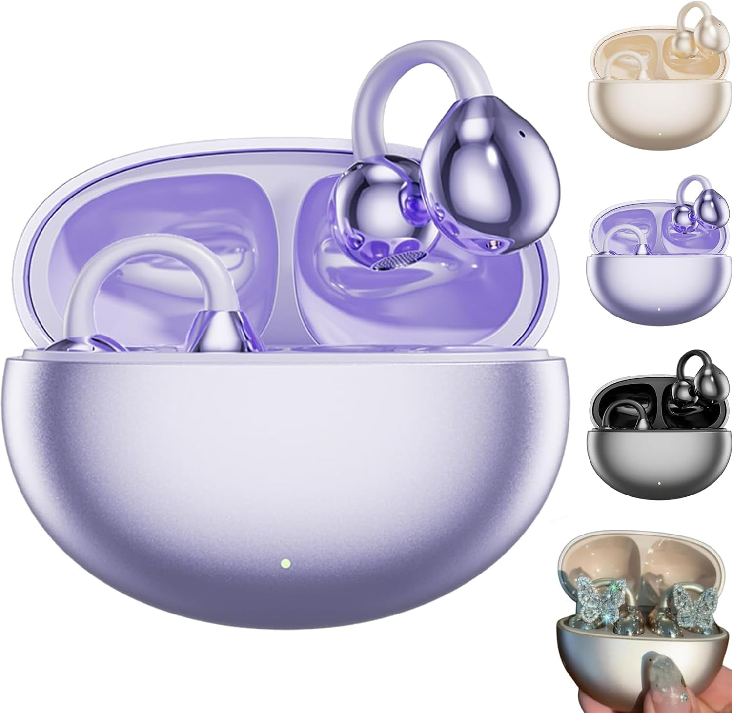 Rightfavour Earbuds,Ai Translation Wireless Bluetooth Earphones, Noise Cancelling Ear Clips with ...