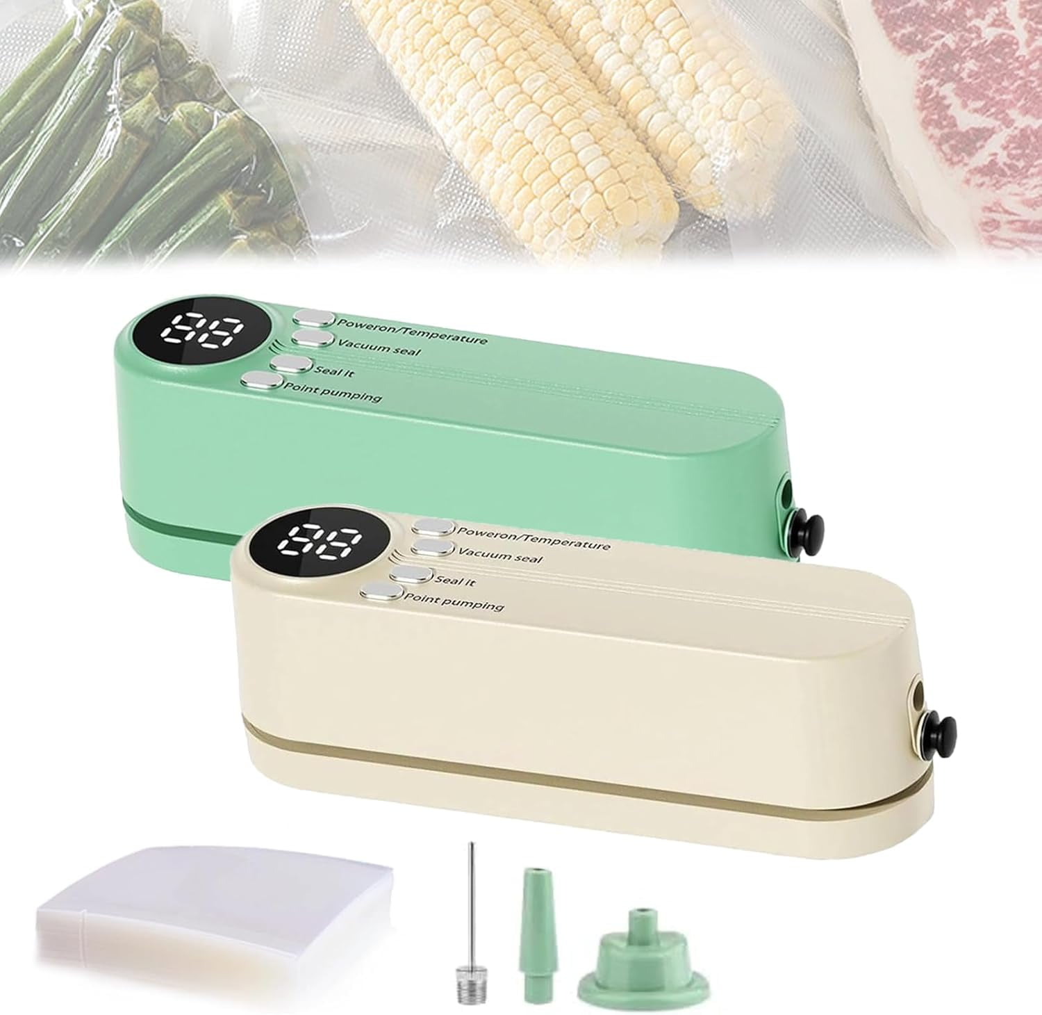 Rightfavour Mini Vacuum Sealer Wireless Portable with 5 Vacuum Bags, 2025 New Rechargeable ...