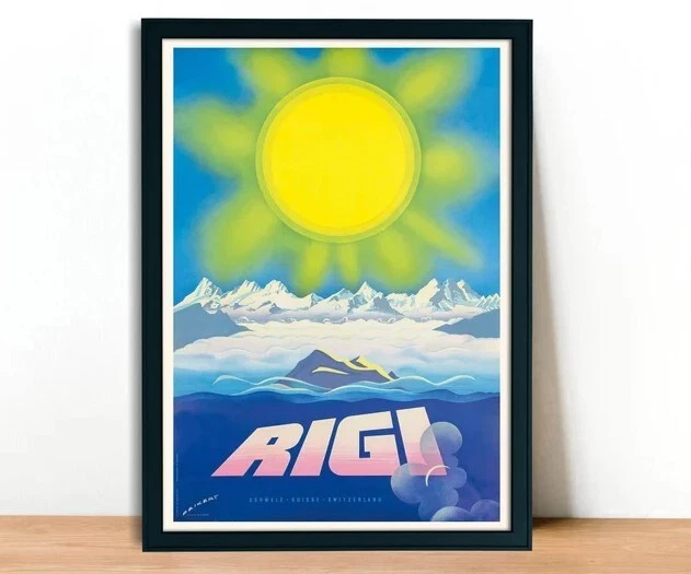 Rigi Switzerland Mountain Snow Ski Vintage Ski Poster NO FRAMED POSTER ...