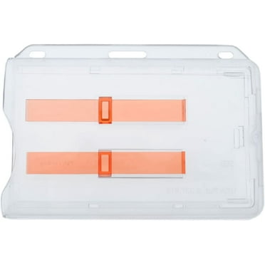 2 Pack - Rigid Fuel Card Holder with Key Ring - Clear Hard Plastic Card ...