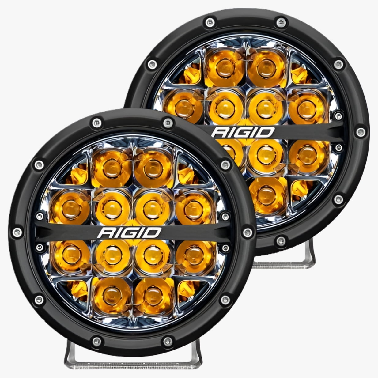 Rigid Industries 360-Series 6-inch LED Off-Road Round Amber Light ...