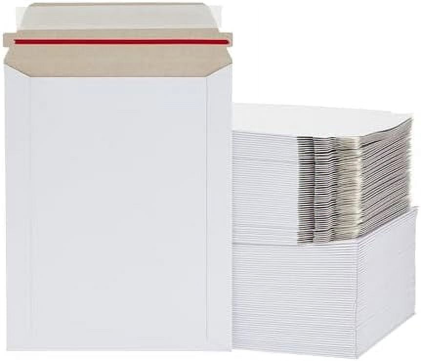 Rigid Mailers, 6 x 8 Inch, 100 Pack, Kraft White Cardboard Shipping ...