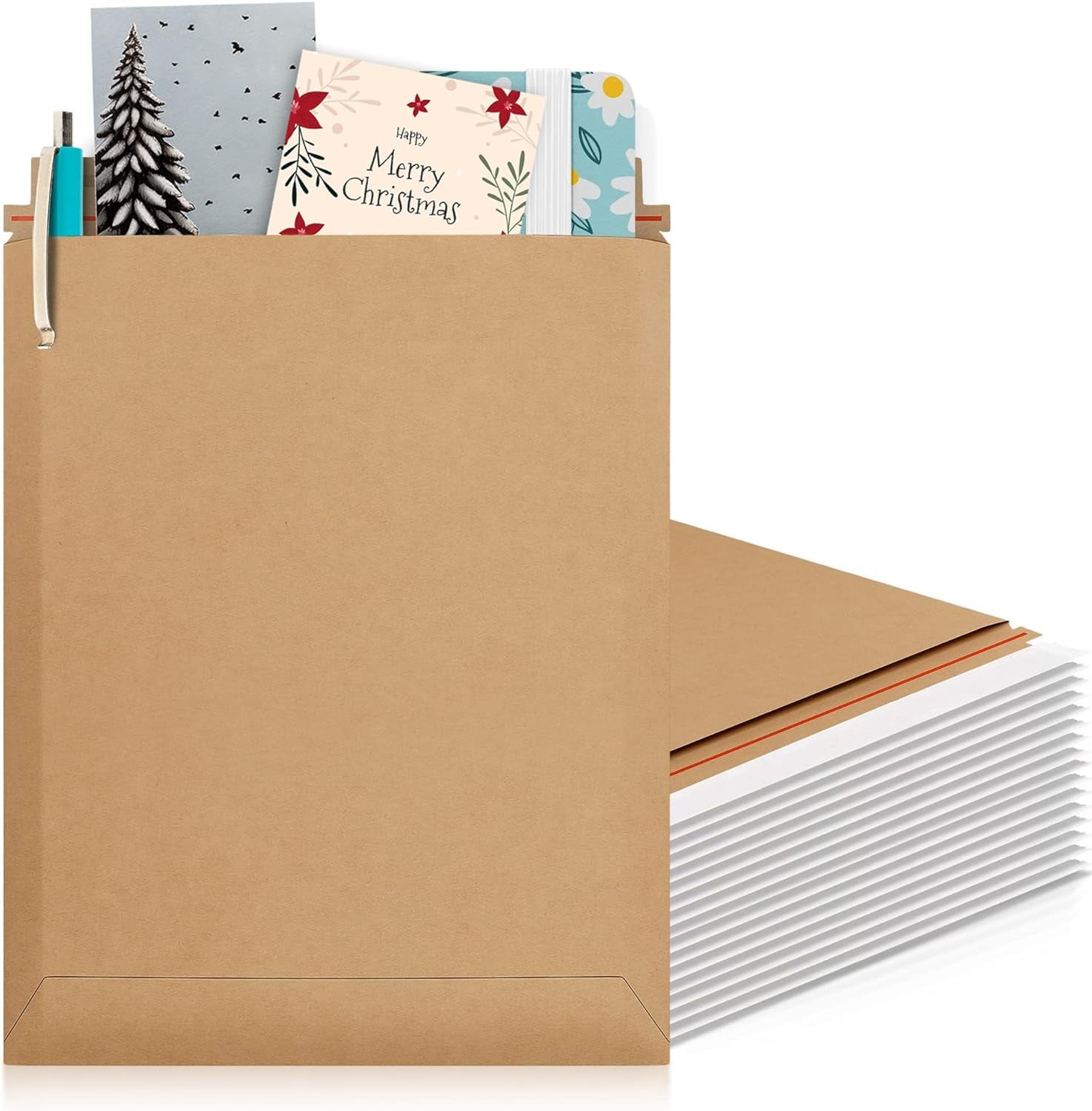 Rigid Mailers, 6 x 8 Inch. Pack of 25 Brown Cardboard Photo Mailers ...