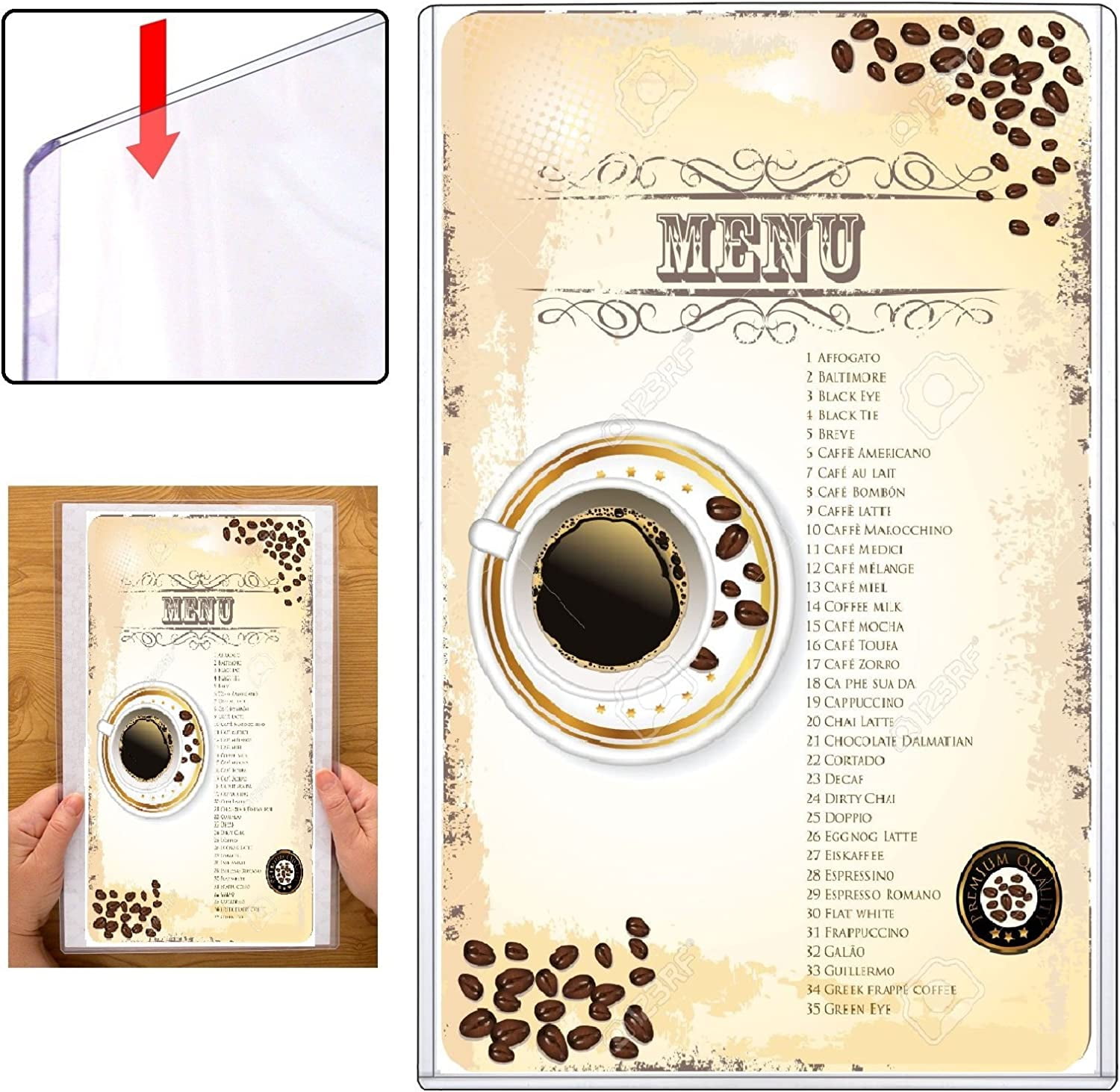 Rigid Plastic Menu Covers 50-Pack - 8.5" x 11" Top Loaders by MAX PRO ...