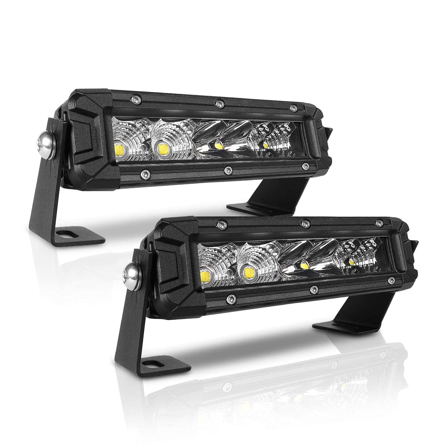 Rigidhorse LED Light Bar MMF7 6 Inch 60W Single Row Flood Spot Beam ...