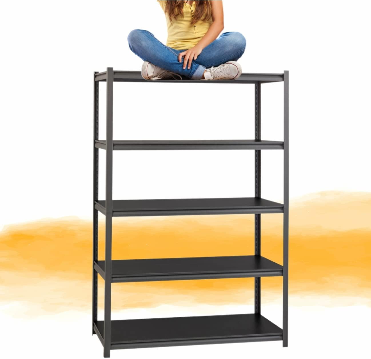 Rigma 5 Tier Garage Shelf, Heavy Duty Steel Shelving Unit, Adjustable ...