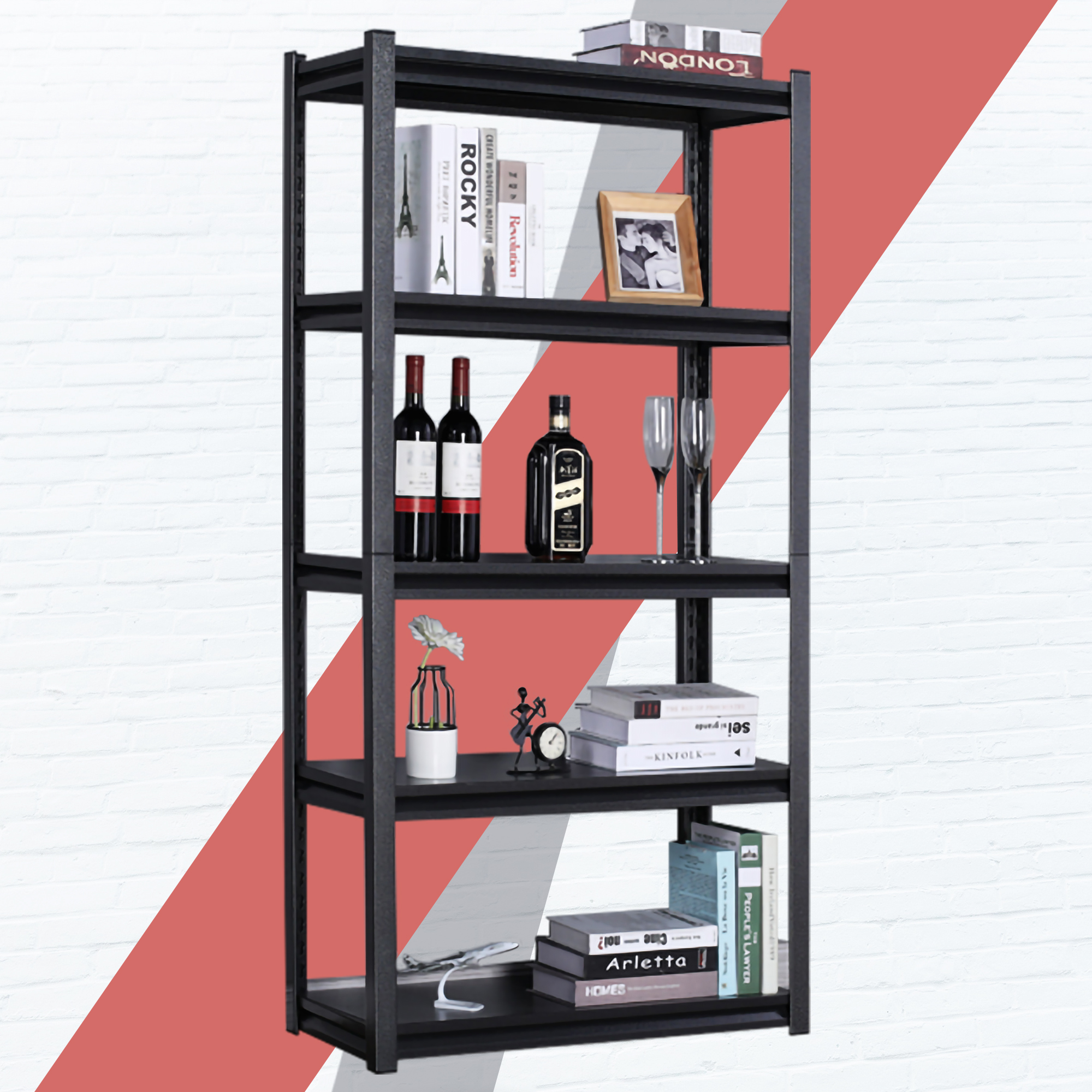 Ktaxon 4-Tire 35"L x14"Wx47"H Steel Rack Metal Shelf,Adjustable Unit ...