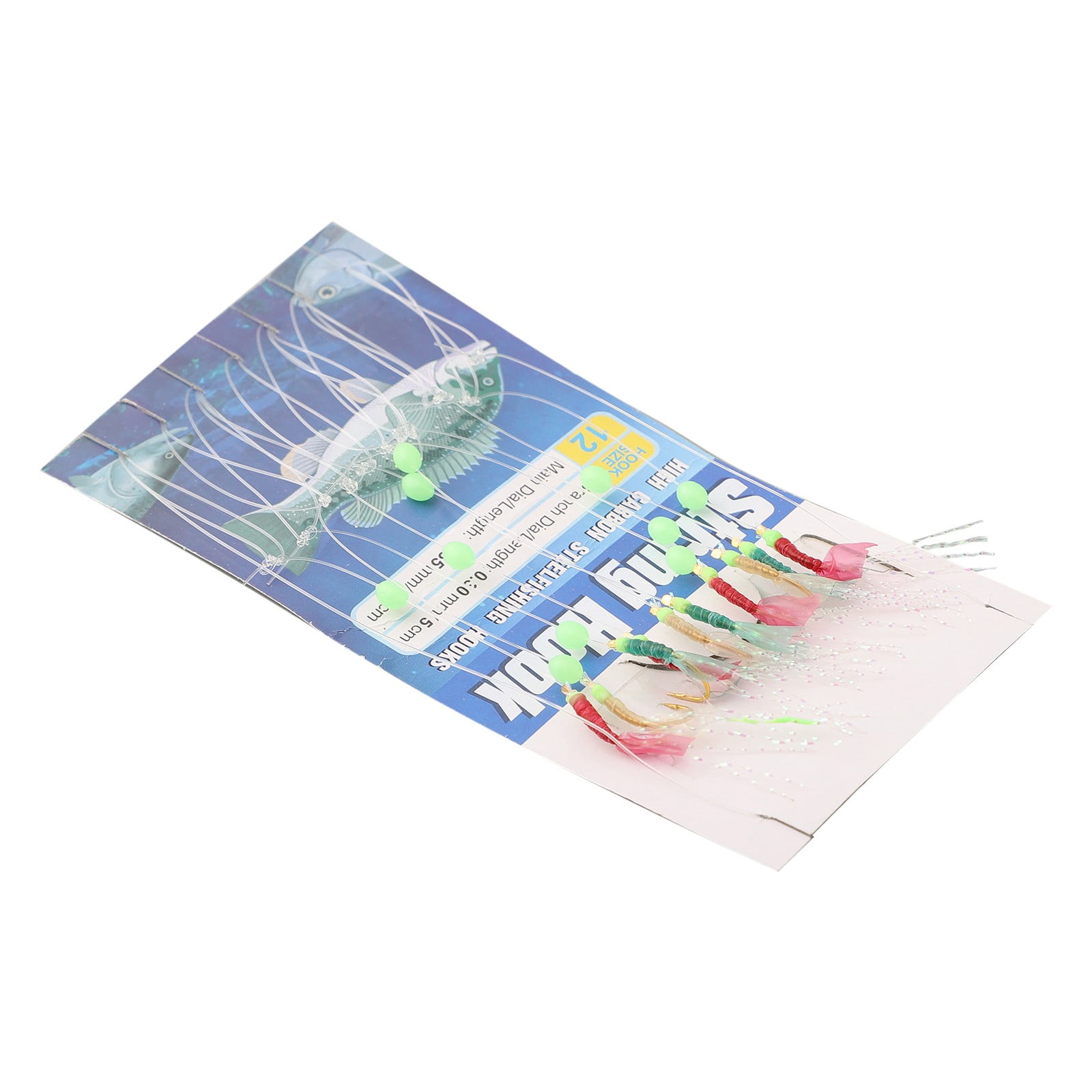 Rigs Bait 10 Hooks Fishing Feather Lures Sea Herring Baits String Hooks ...