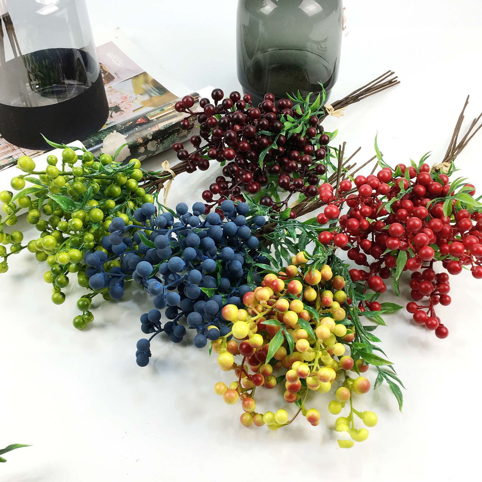 Riguas 1 Bouquet Artificial Berries Long-lasting Realistic Simulation ...