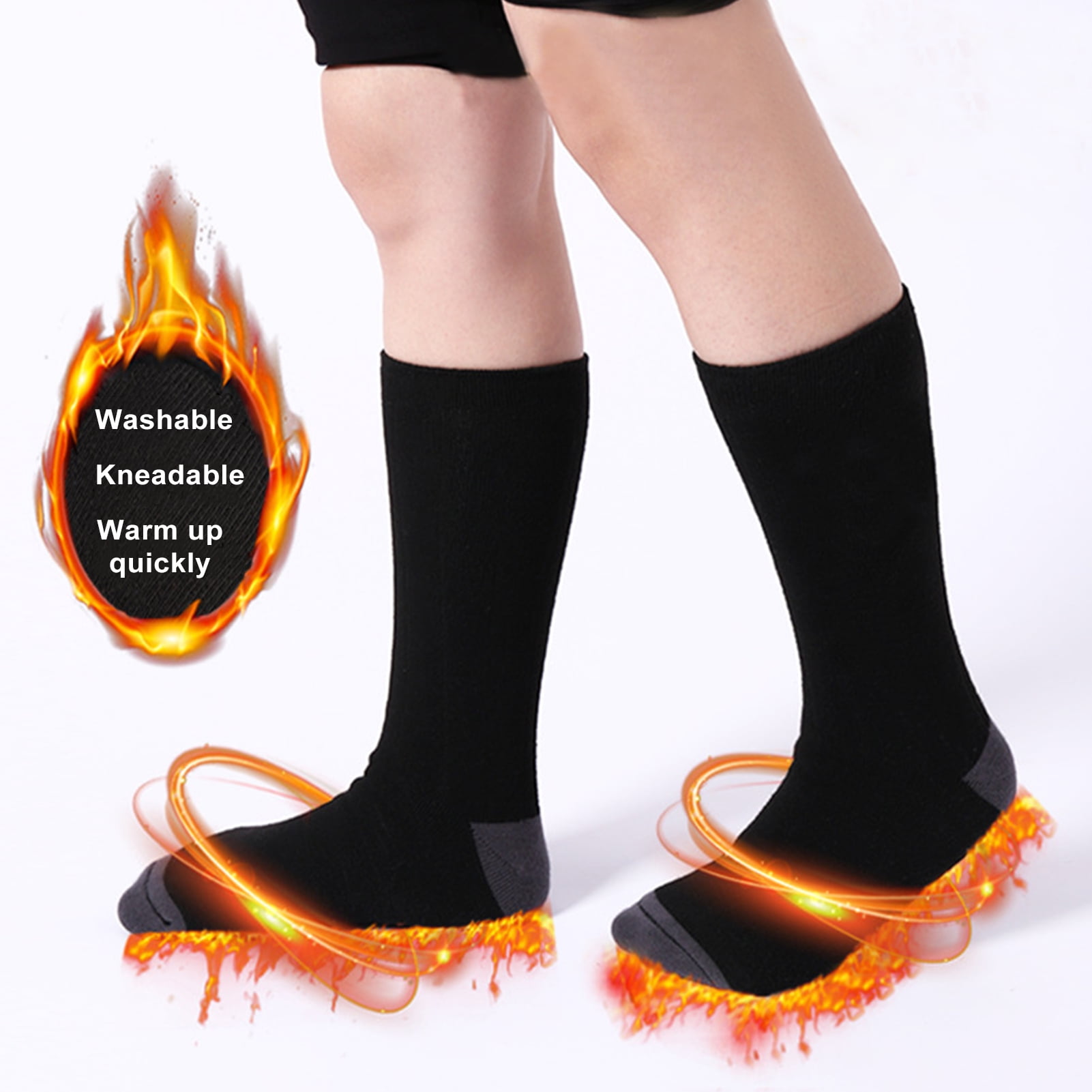 Riguas 1 Pair Heated Sock 3 Temperature Adjustable Quick Heating USB ...