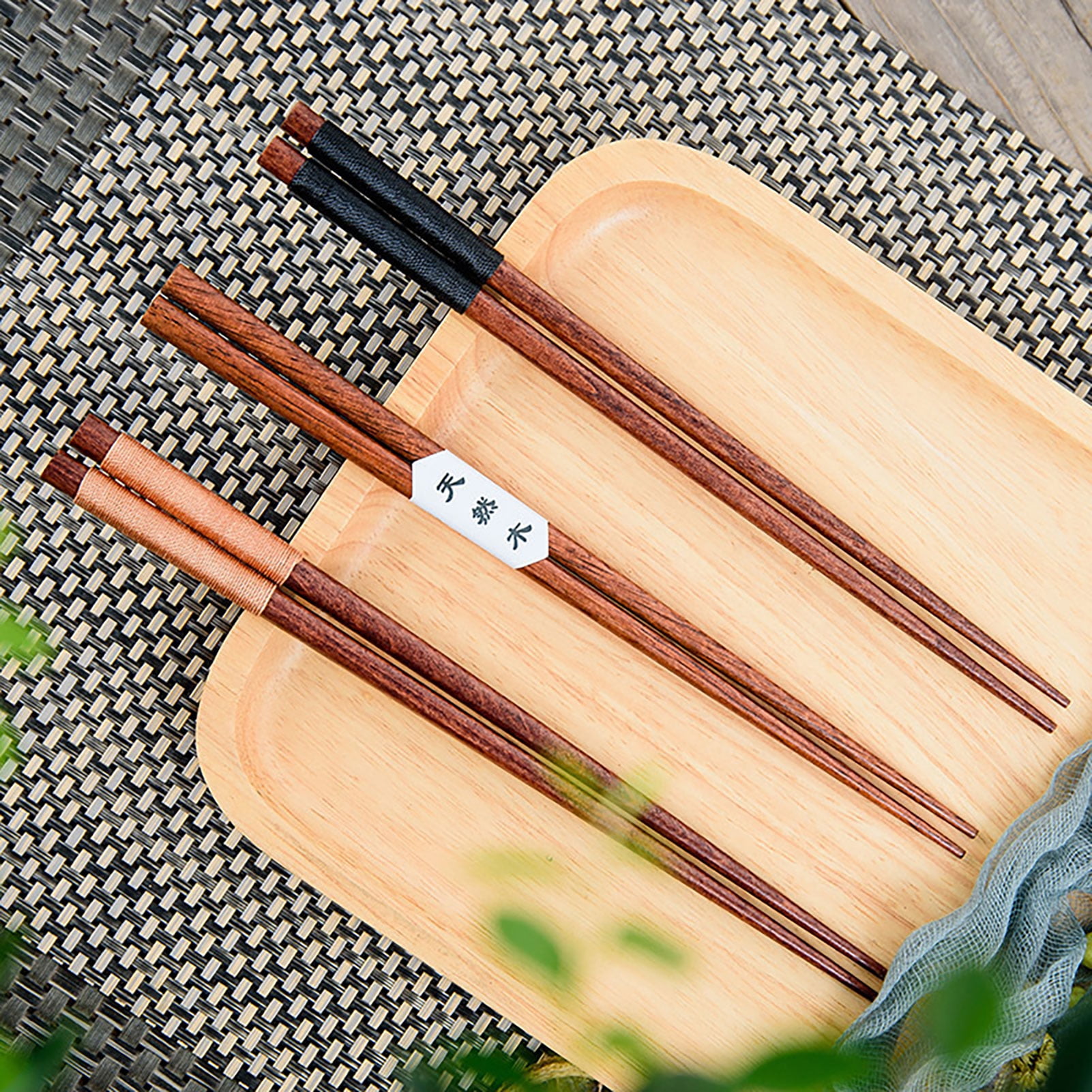Riguas 1 Pair Solid Wood Chopsticks Heat Resistant Durable Smooth ...