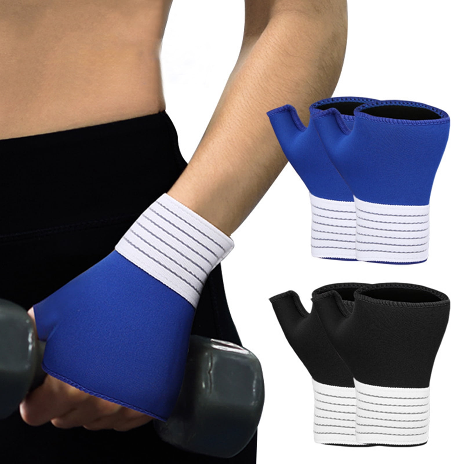 Riguas 1 Pair Sports Palm Brace Wrist Support Sleeves with Adjustable ...