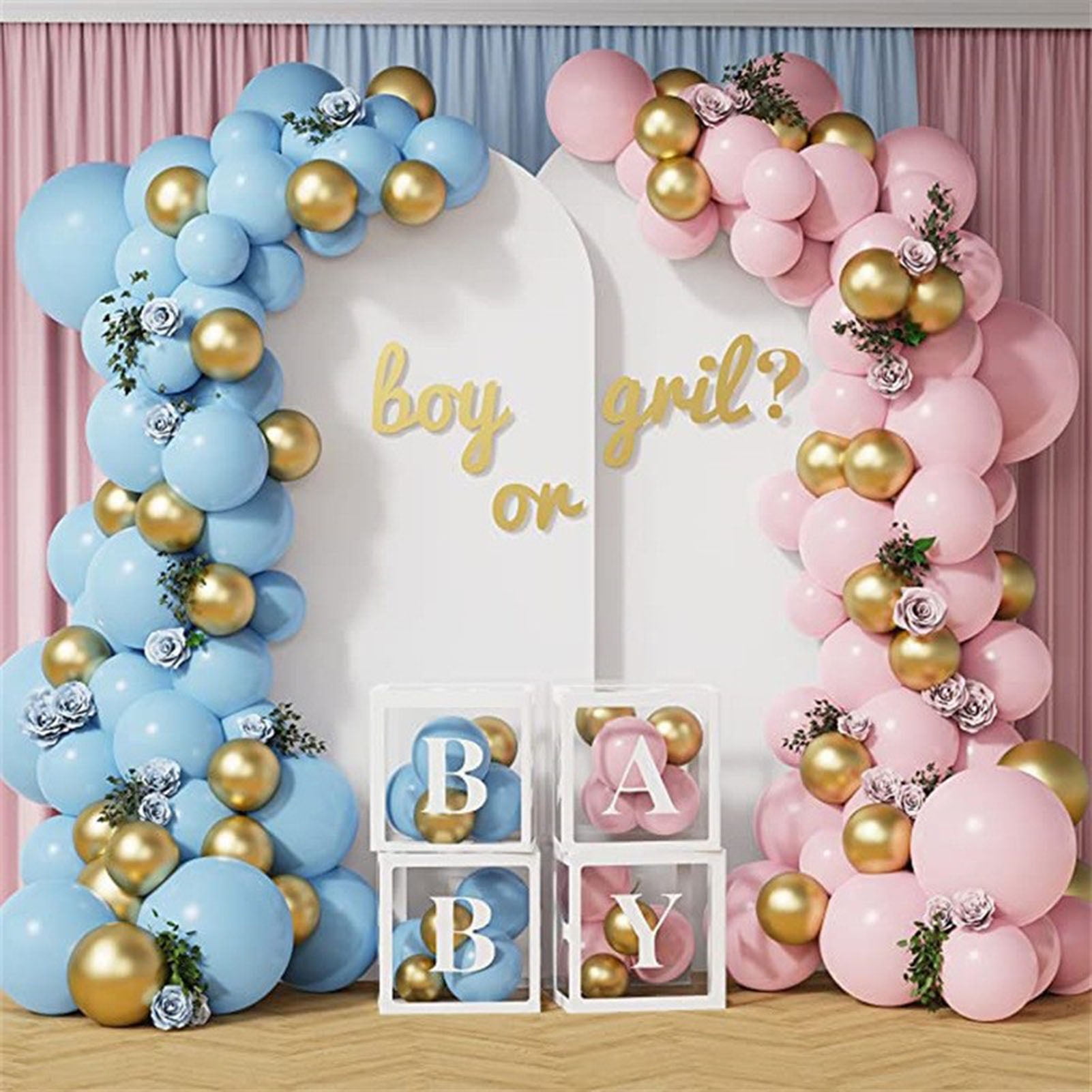 Riguas 1 Set Balloon Garland Arch Kit Vintage Macaron Pink Blue Matte ...