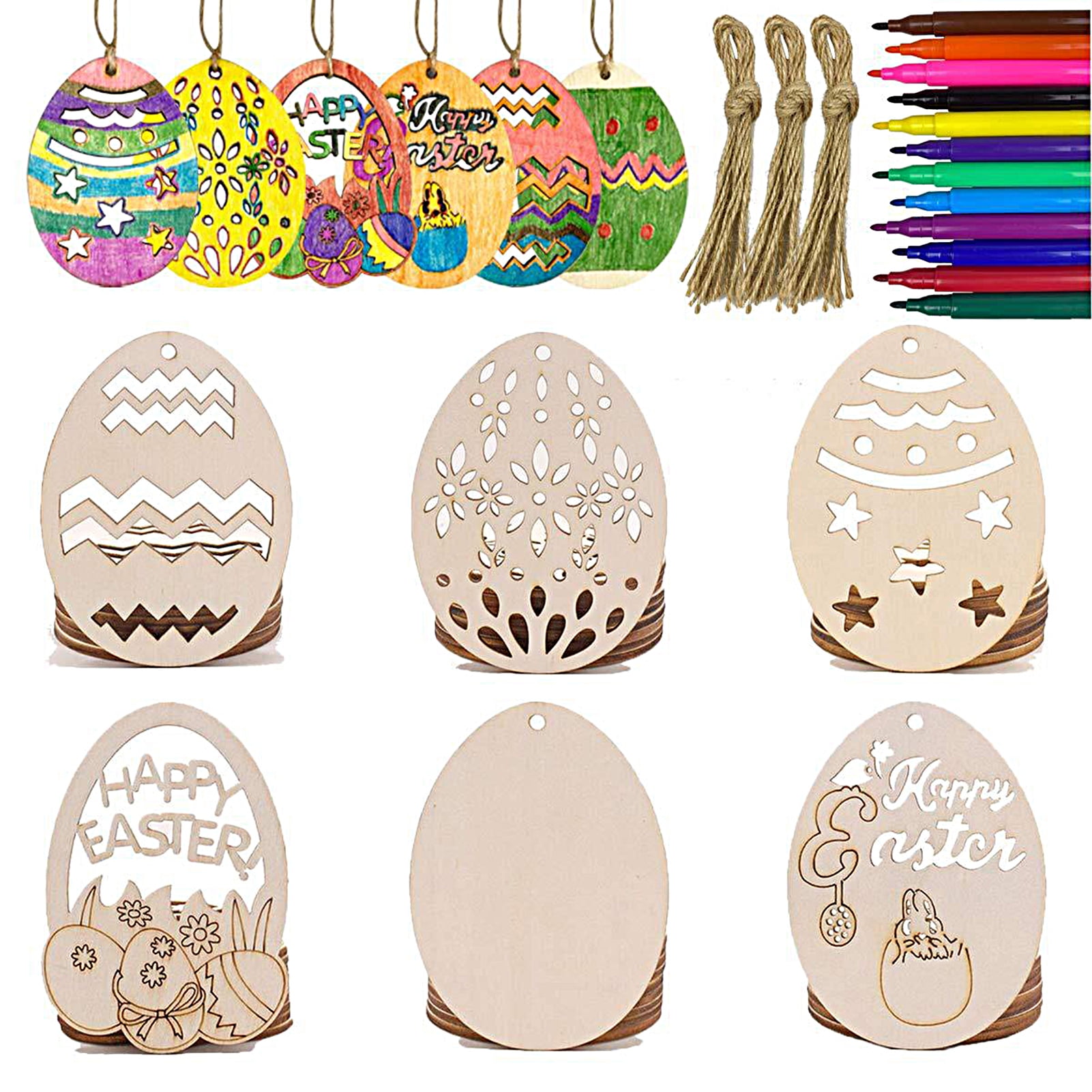 Riguas 1 Set Easter Egg Pendant Creative Shape Exquisite Pattern Smooth ...