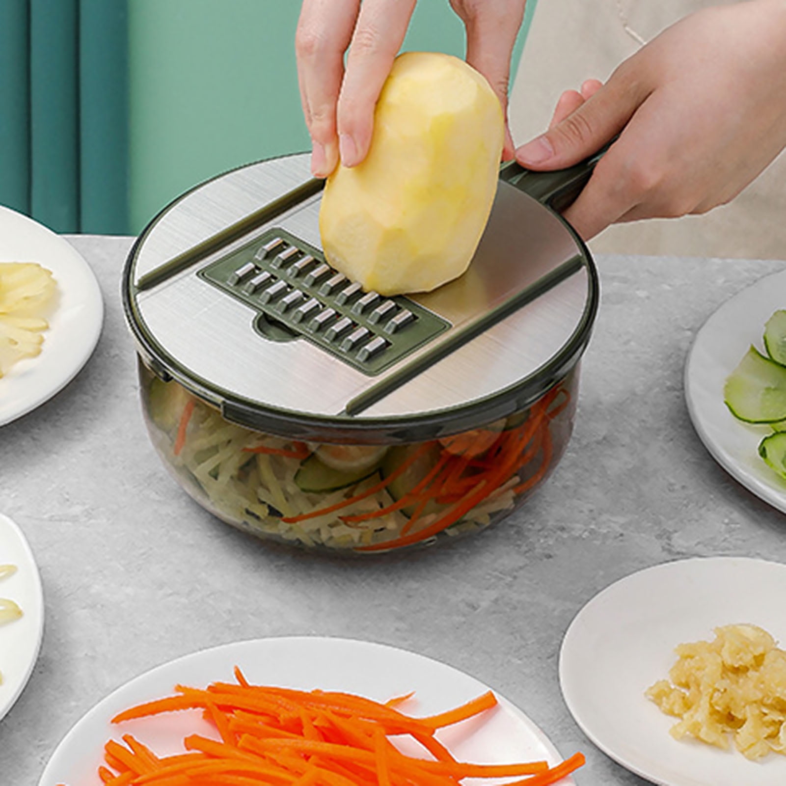 Riguas 1 Set Grater Drain Storage Vegetable Cutter Hand Guard Design ...